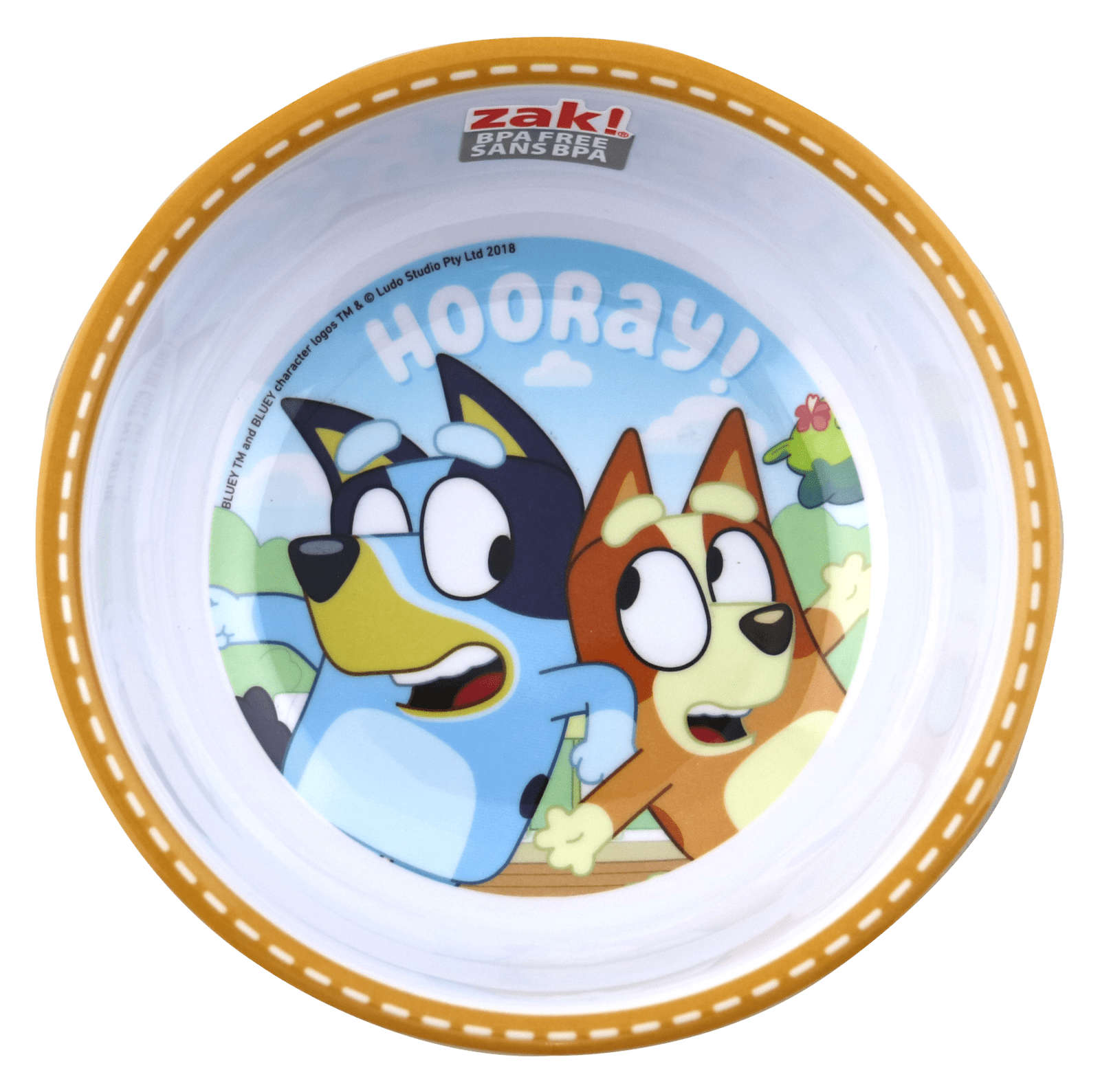 Zak! Designs Bluey Melamine Bowl BPA Free - Hooray with Bluey and Bingo ...
