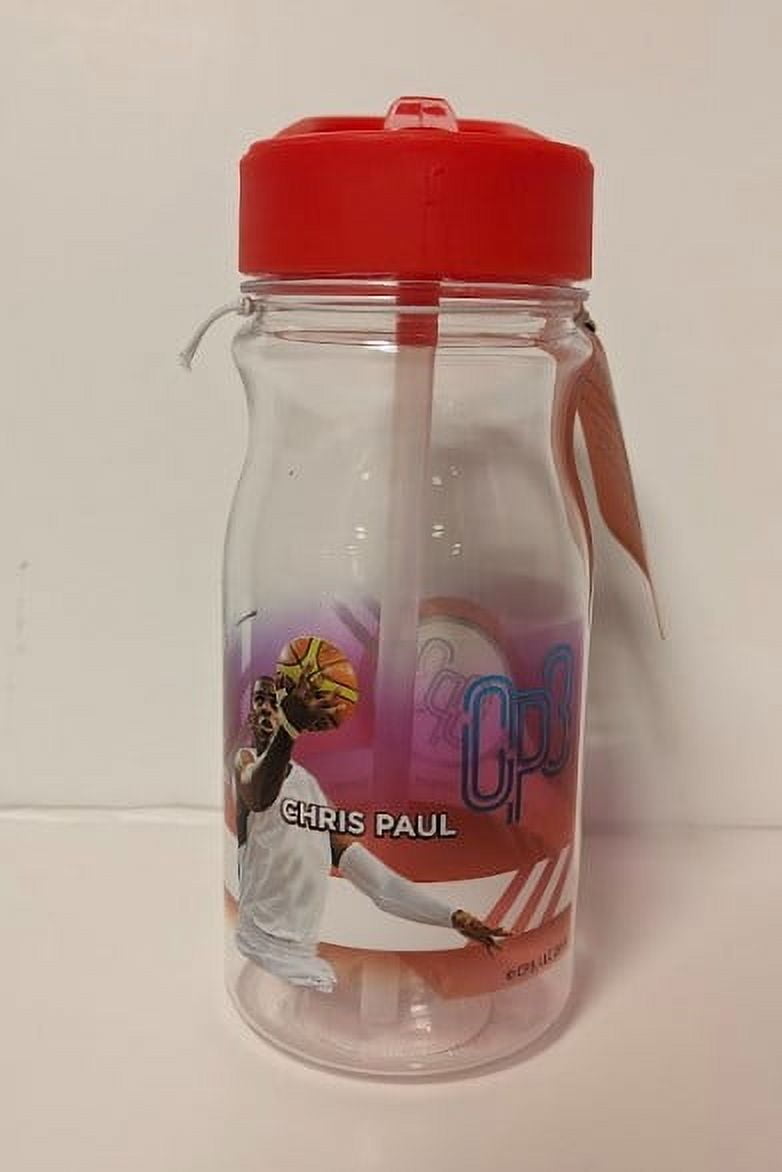 Zak Designs Chris Paul Water Bottle with Straw Tritan Water Bottle with ...