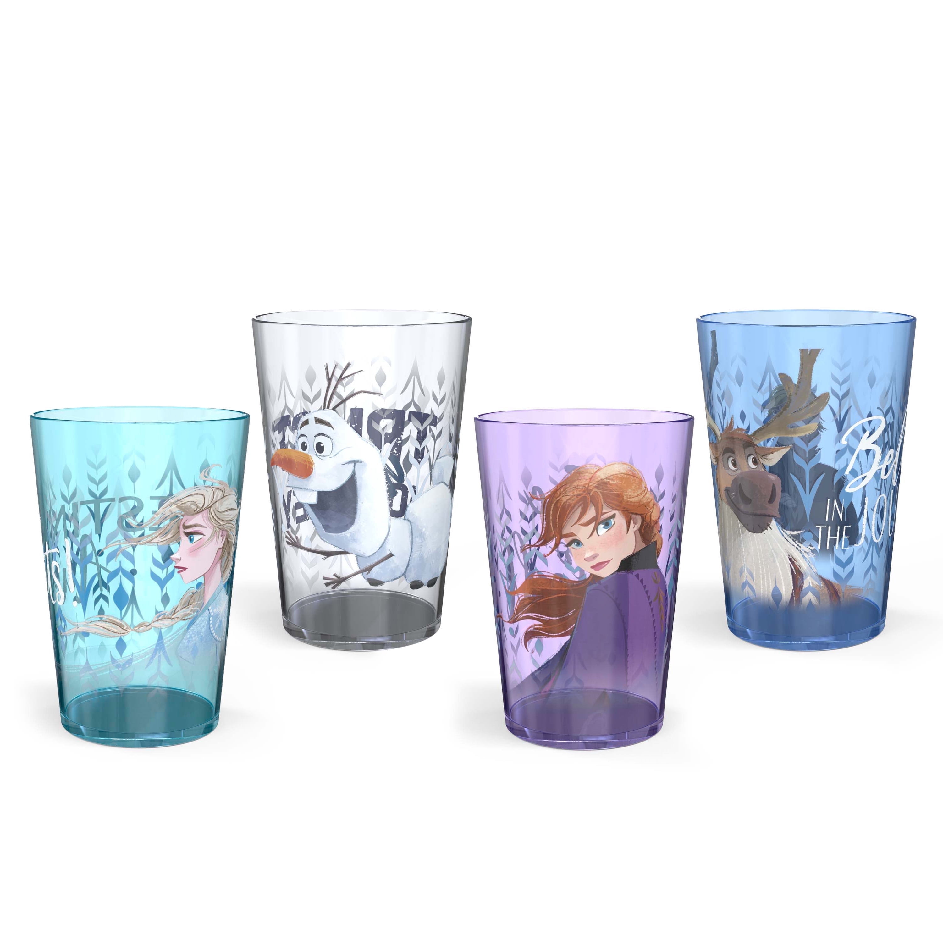 Zak Designs Disney Frozen Kids 4-Piece 14.5 oz. Tumbler Set, Anna, Elsa ...