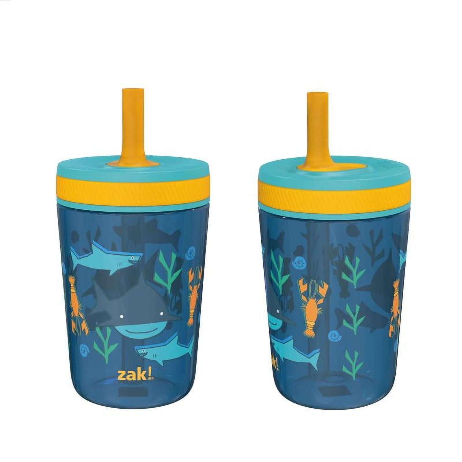 Zak Designs Kelso Kids Leakproof Straw Cup with Silicone Spout ...