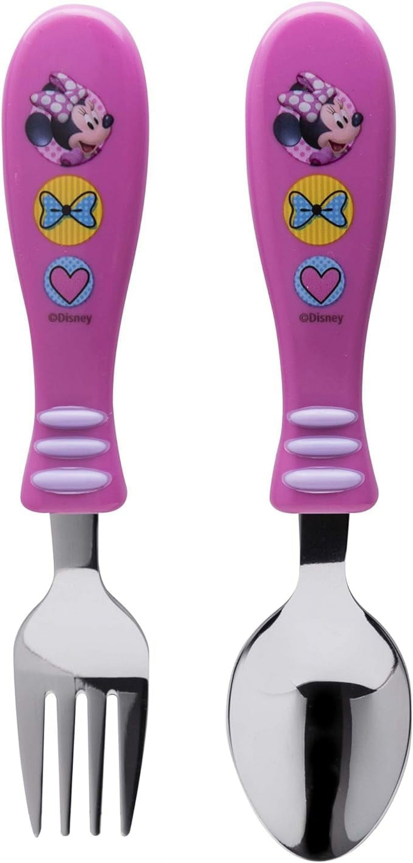 Zak Designs Minnie Easy Grip Flatware Fork And Spoon Utensil Set ...