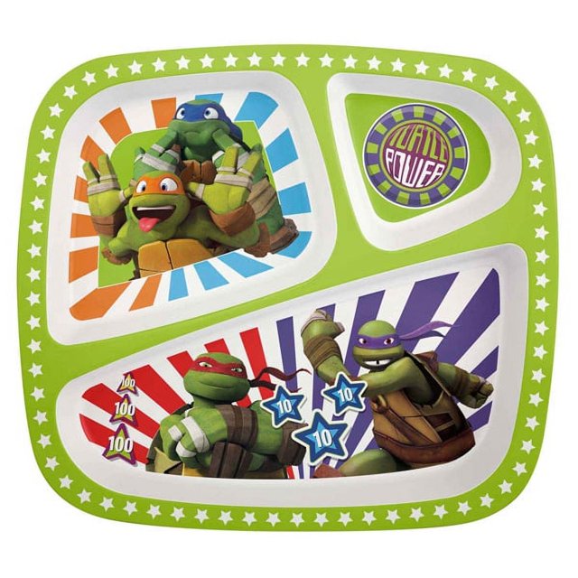 Zak! Designs Ninja Turtles Divided Plates For Kids - Walmart.com