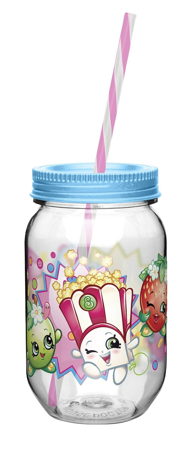 Zak! Designs: Shopkins - Tritan Canning Jar Cup, 19 oz. - Walmart.com