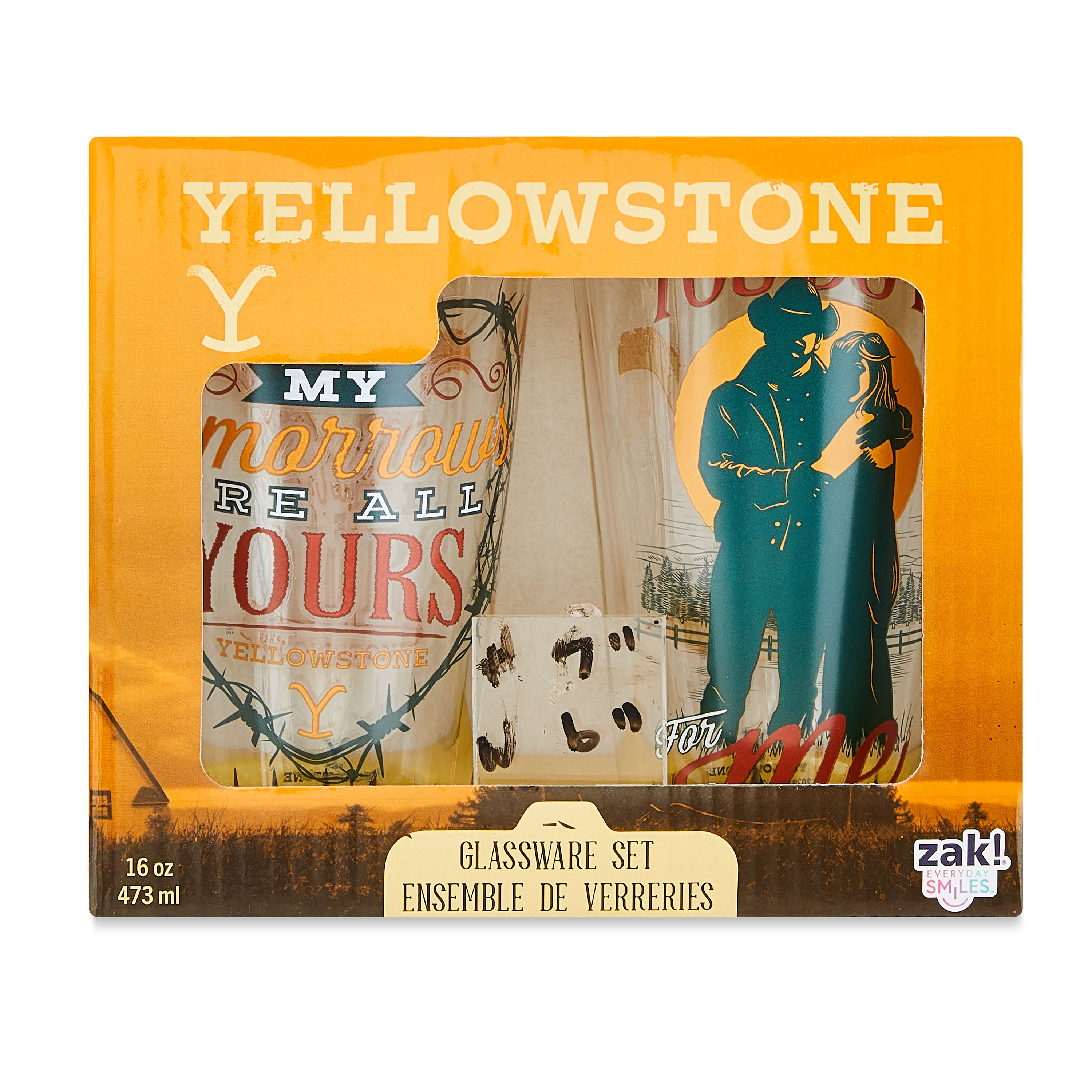 Zak Designs Yellowstone 2pk Glass - Walmart.com