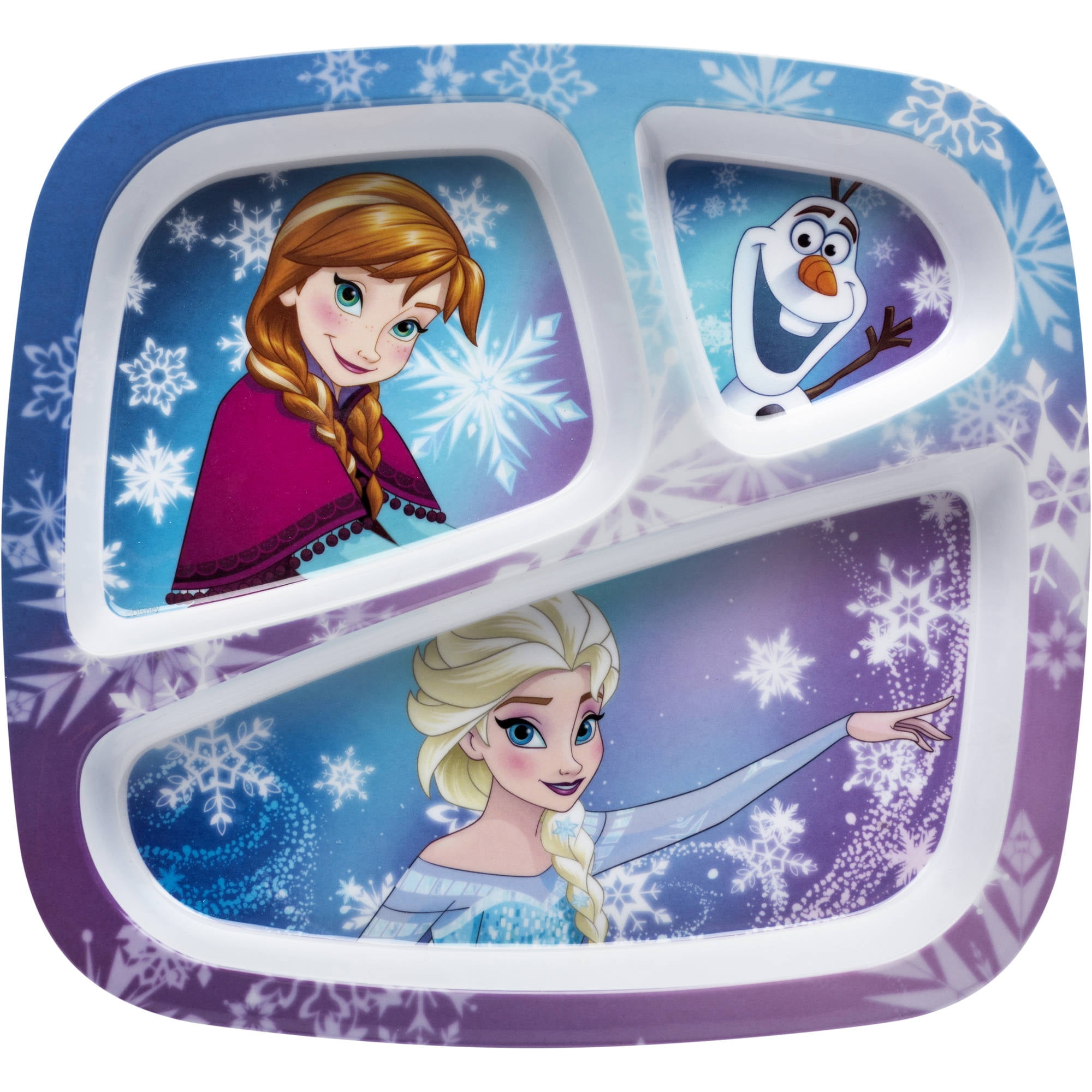 Zak! Disney Frozen Anna & Elsa 3 Section Plate - Walmart.com