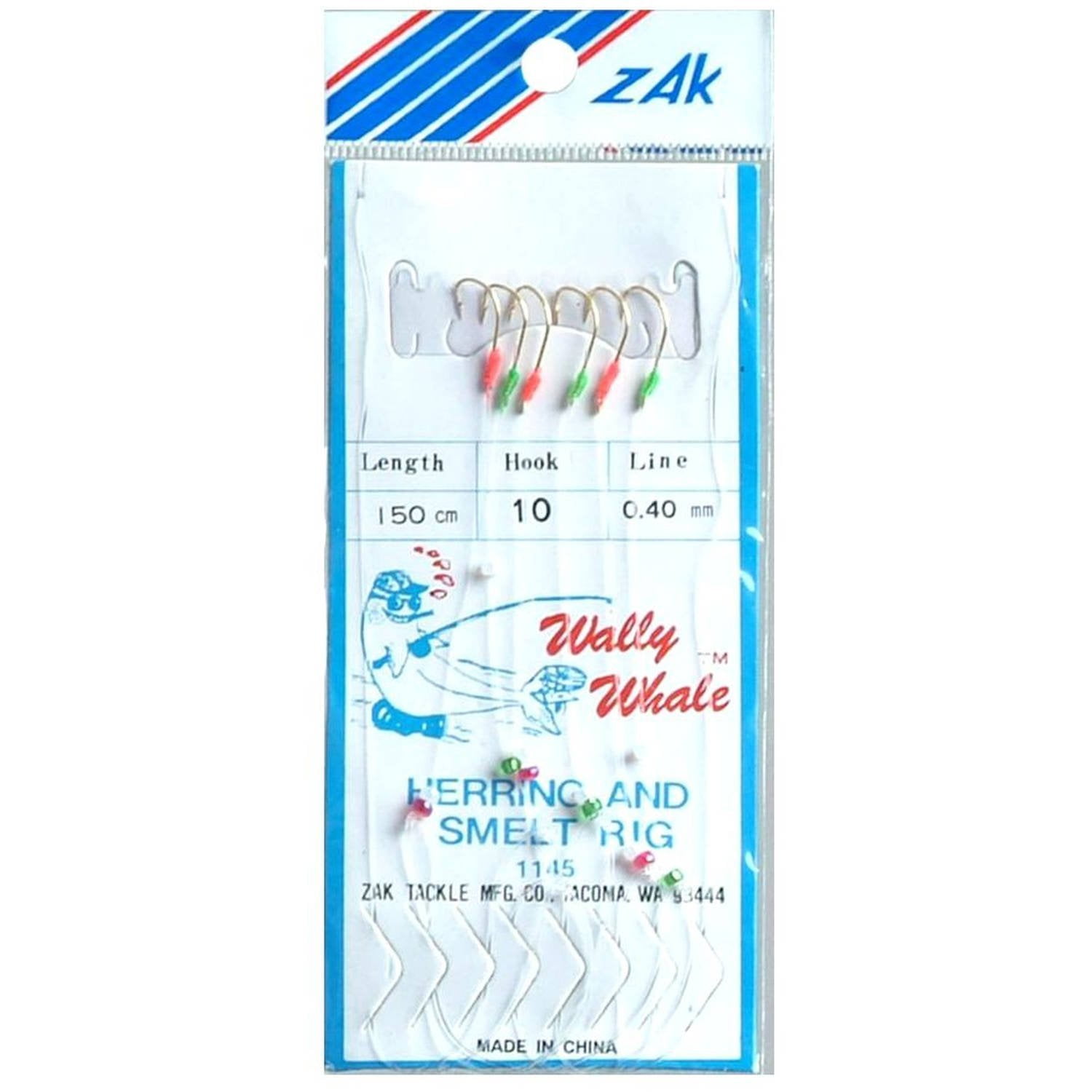 Zak Tackle Herring Smelt Jig Bead Rig Fishing Equipment, blue - Walmart.com