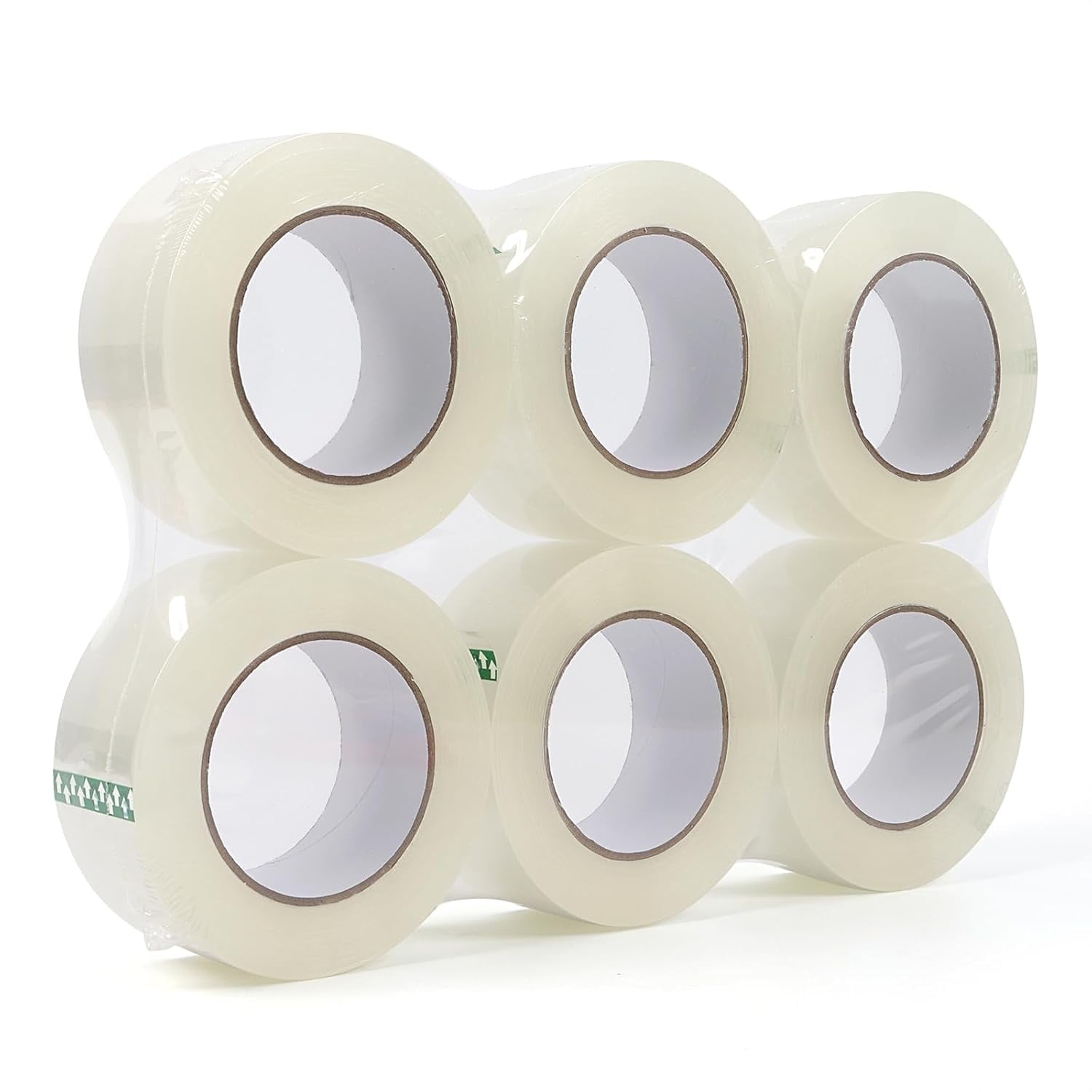 Zakavi 6 Rolls Shipping Packaging Box Packing Sealing Tape 2 mil 2" x ...