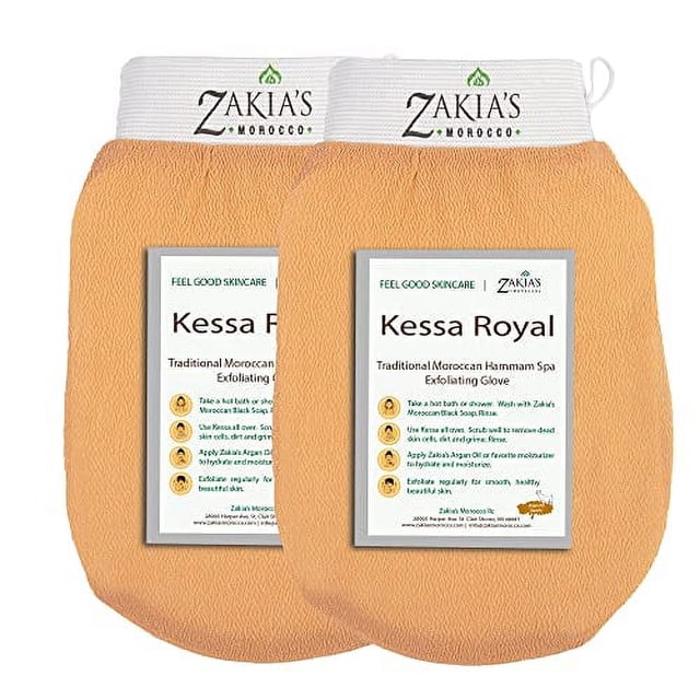 Zakia's Morocco Original Kessa Exfoliating Glove - Value Pack (2pcs ...