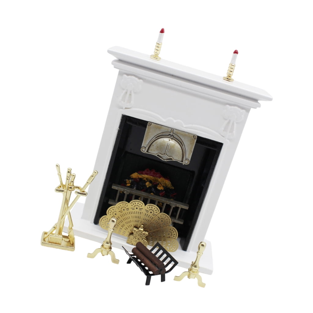 Zakka Fireplaces Figure Model Realistic Vintage Doll House Pretend ...