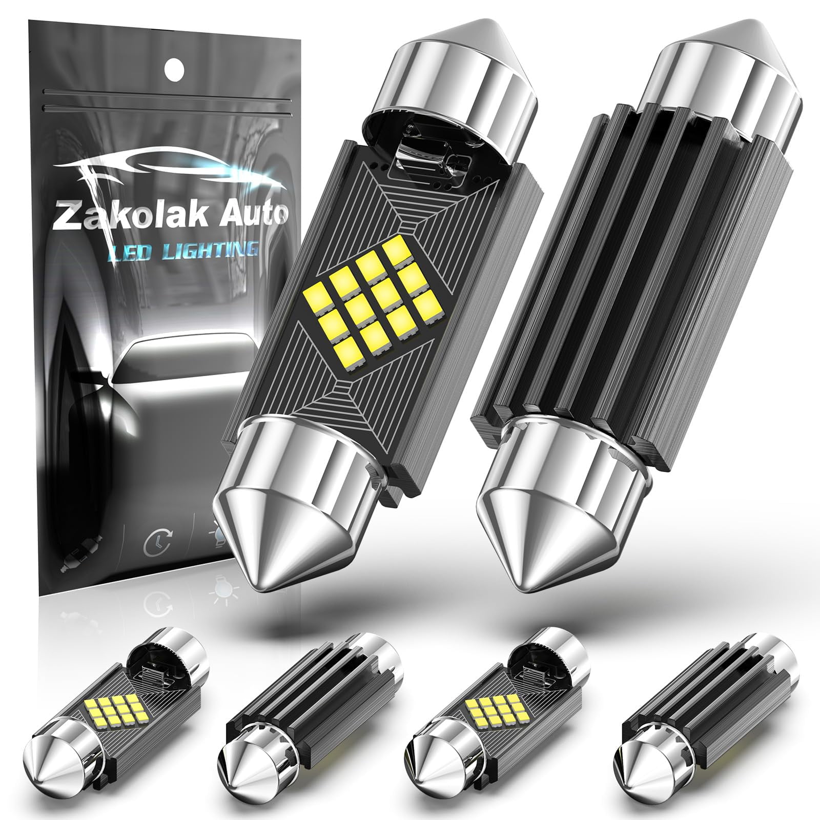 Zakolak 6pcs 578 211-2 212-2 LED Dome Light Bulbs, Extremely Bright ...