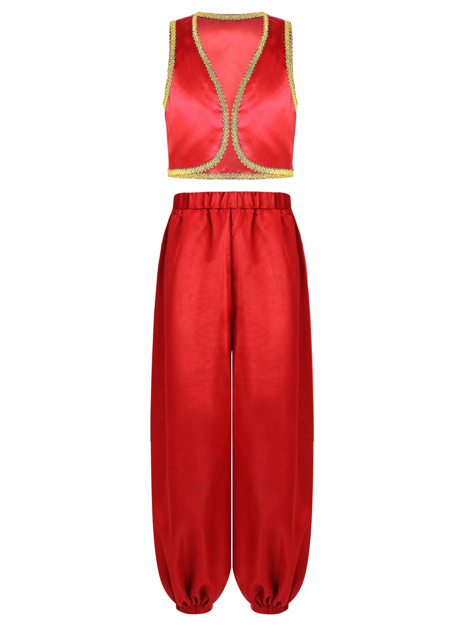 Zaldita Arabian Prince Outfit For Kids Boys Golden Braided Vest Satin ...