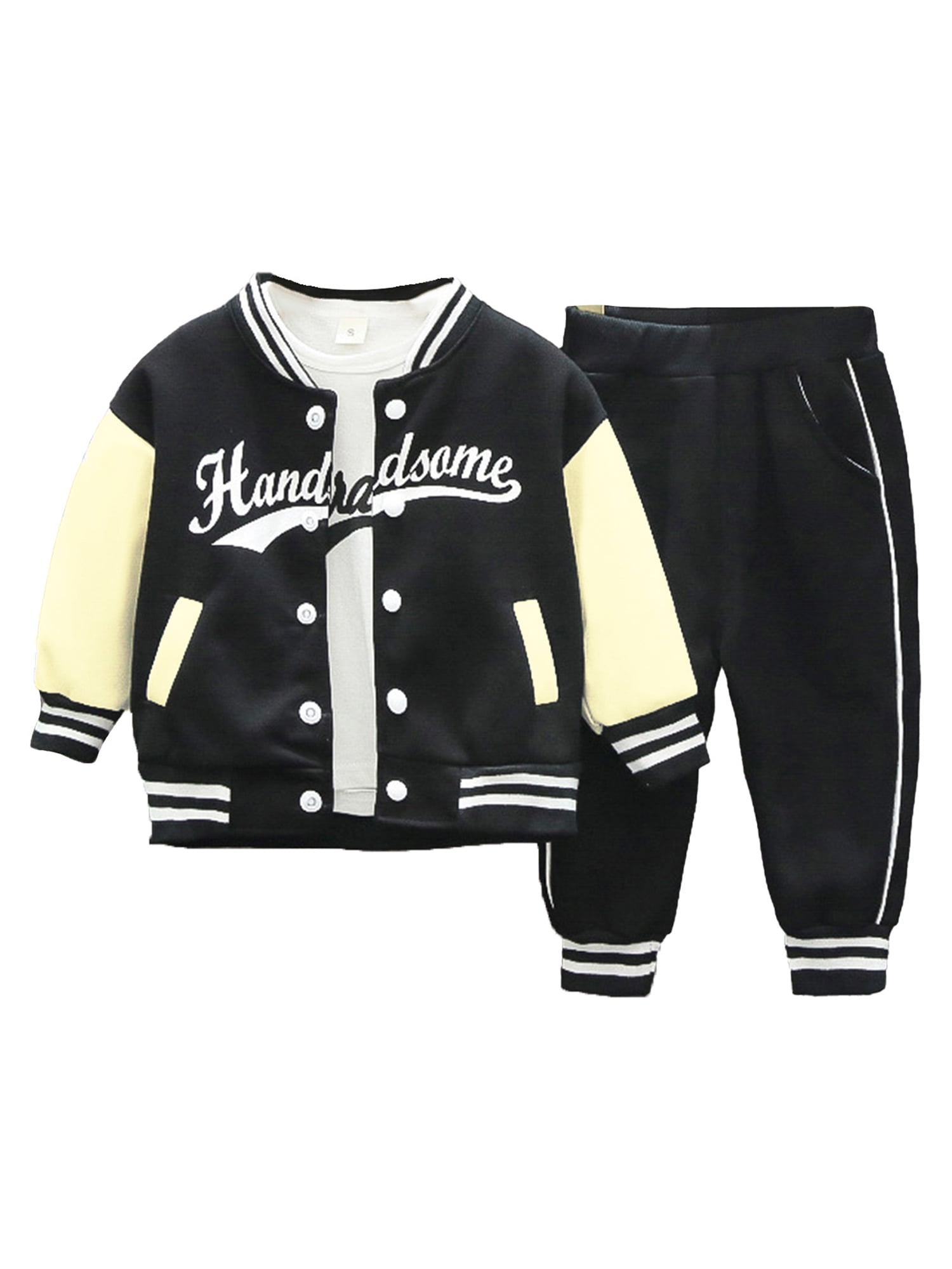 Zaldita Baby Boys 3pcs Athletic Baseball Outfits Girls Varsity Jacket ...