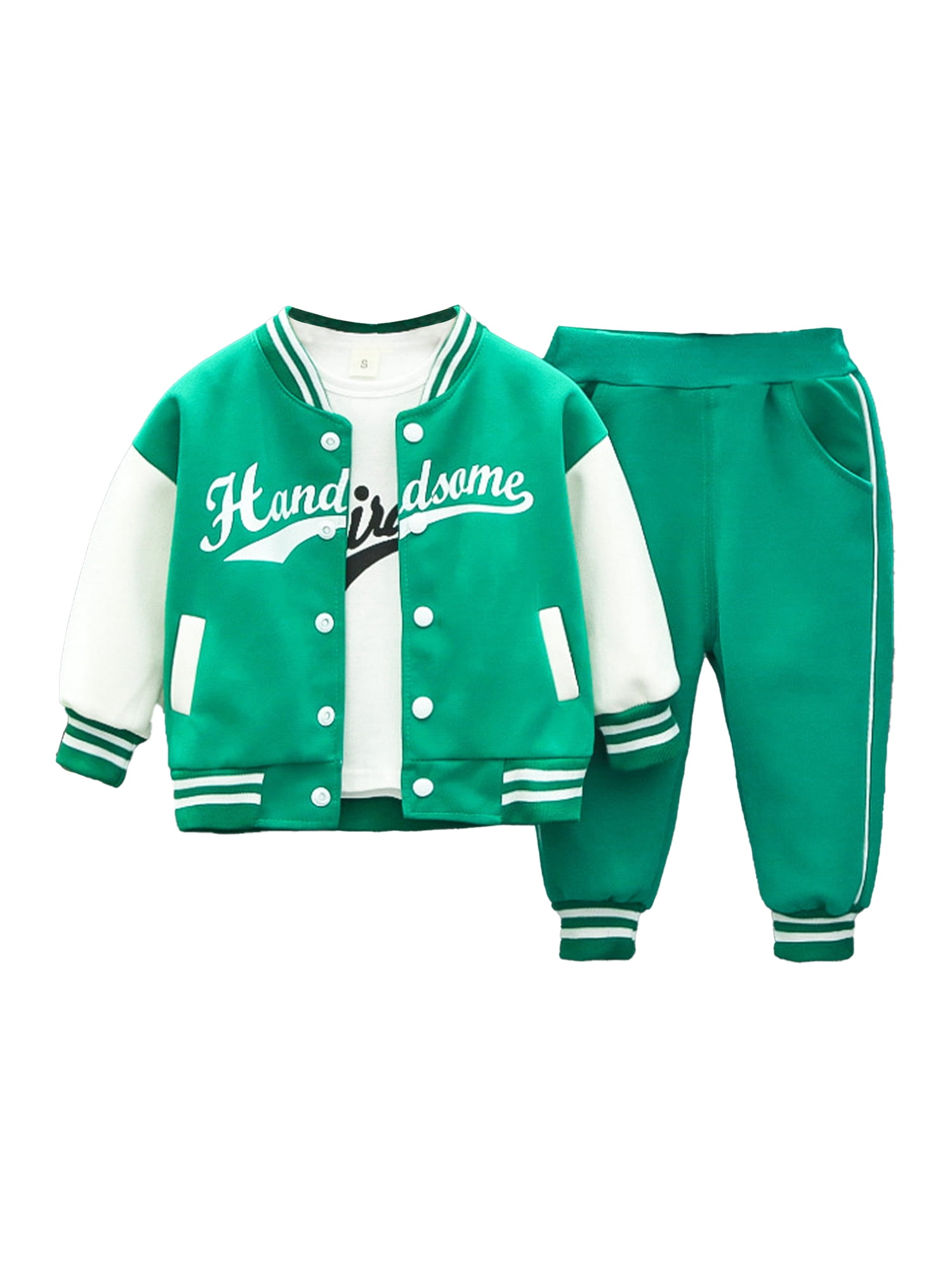Zaldita Baby Boys 3pcs Athletic Baseball Outfits Girls Varsity Jacket ...