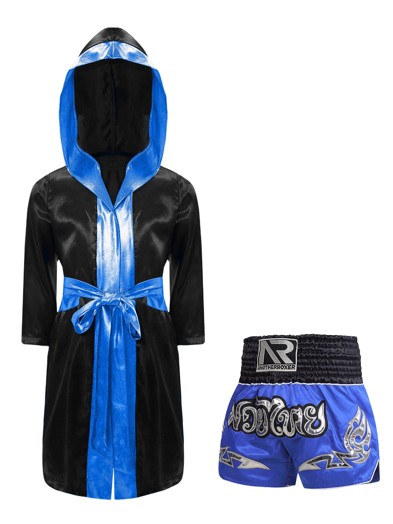 Zaldita Boys Boxing Costume Satin Long Hooded Cloak with Shorts Set ...