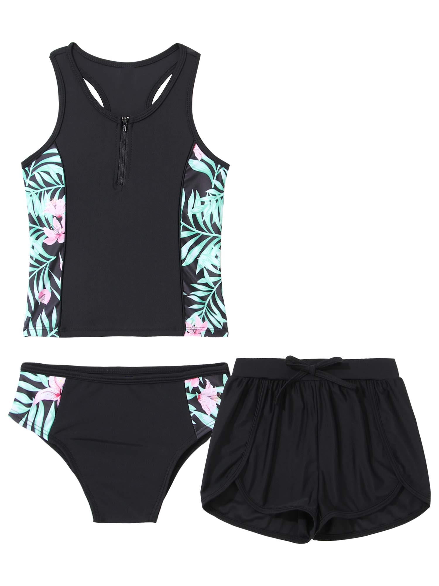 Zaldita Girls 3 Piece Bathing Suit Summer UPF 50+ Racerback Swimsuit ...