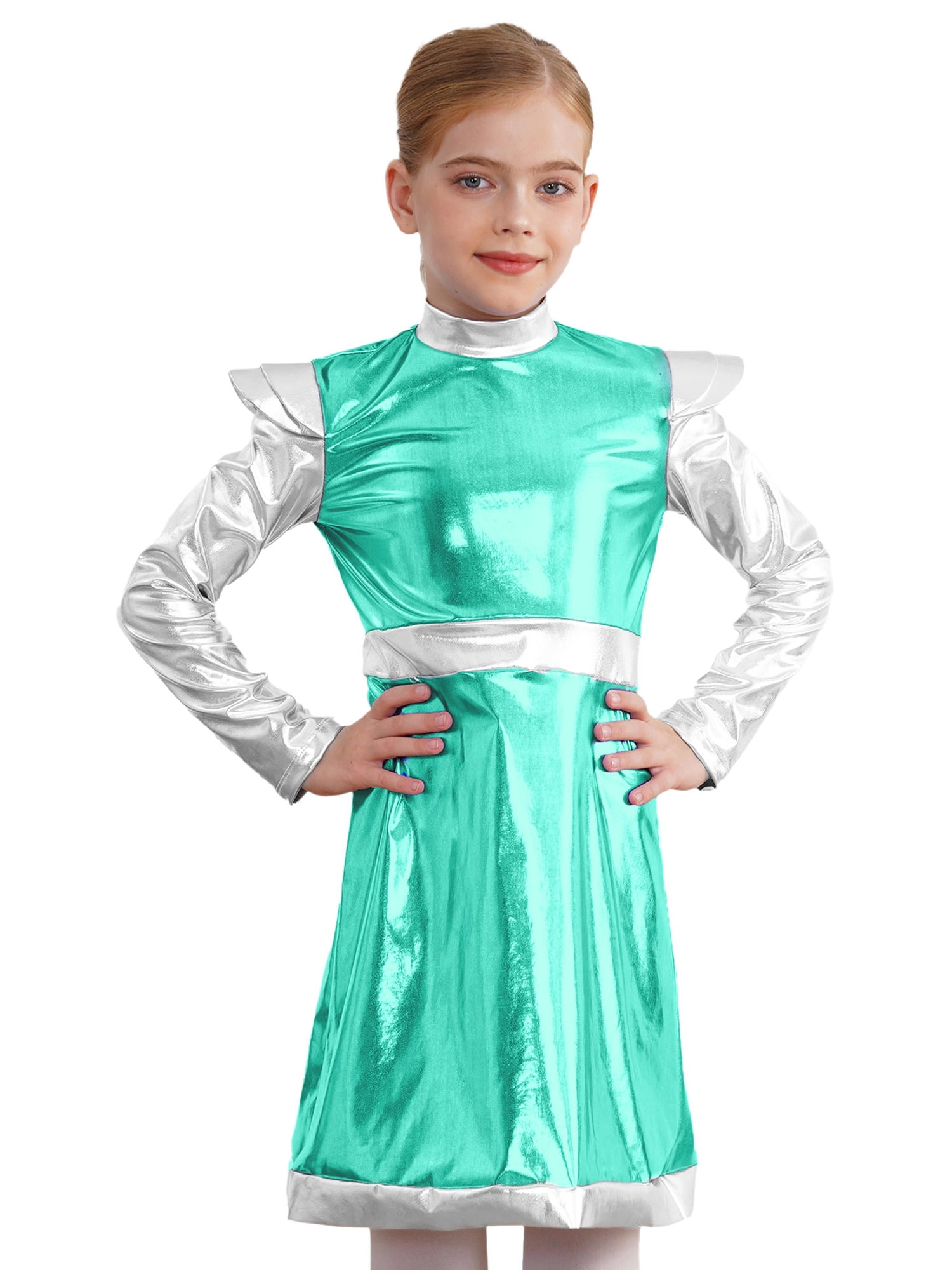 Zaldita Girls Alien Costume Kids Outer Space Man Dress Long Sleeve ...