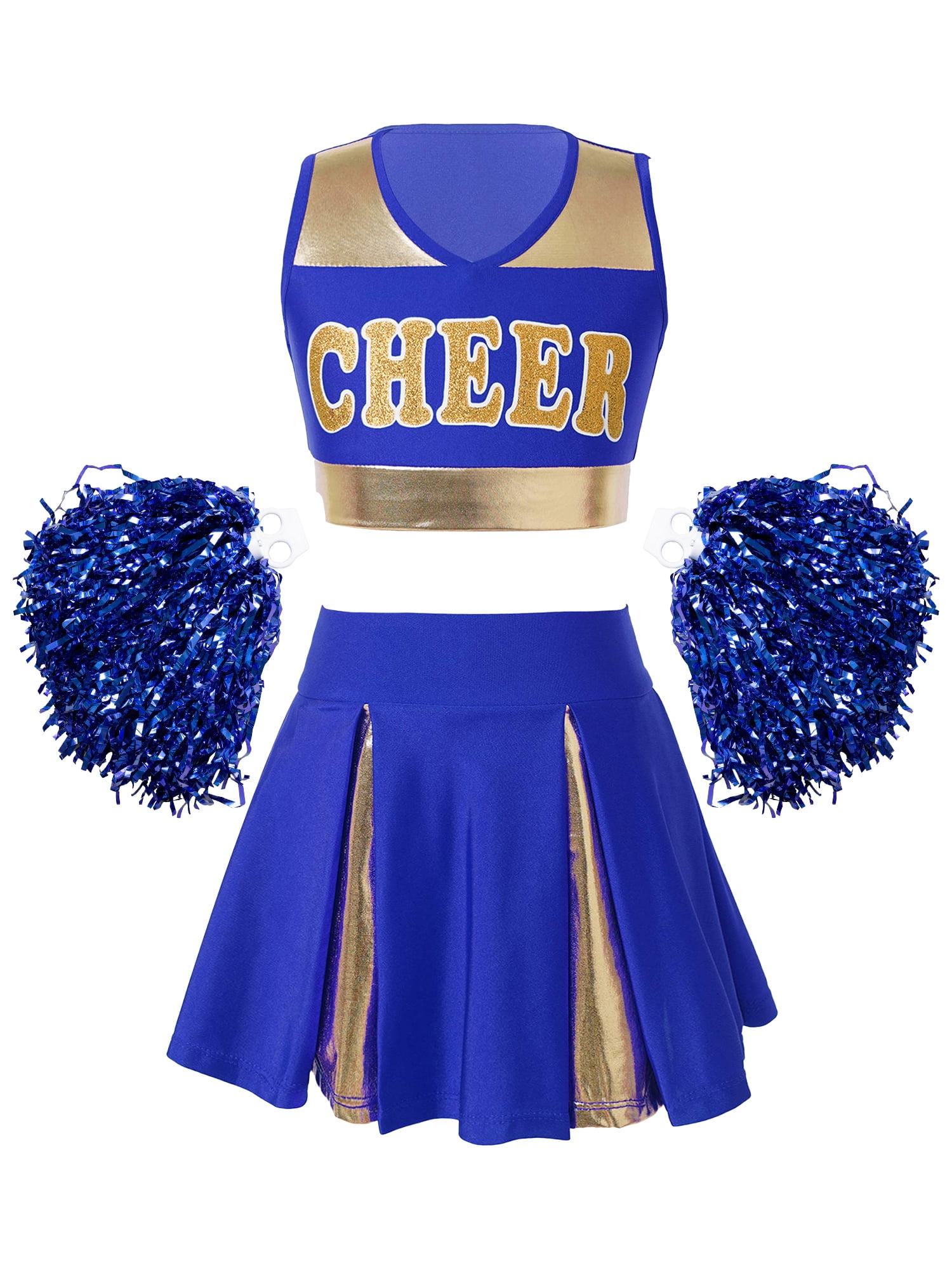 Zaldita Girls Cheerleading Uniform Fancy Dance Costume Crop Tops with ...