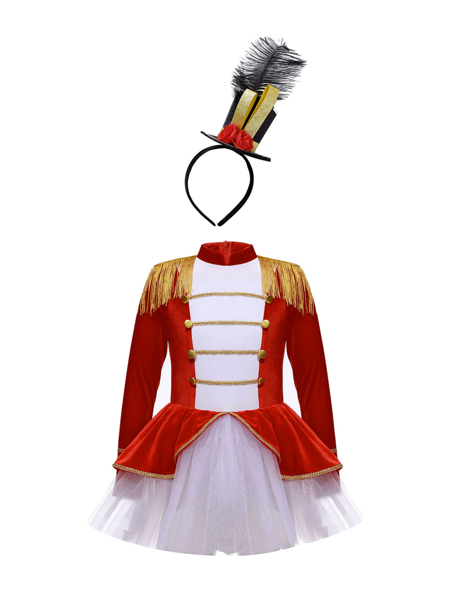Zaldita Girls Christmas/Halloween Circus Drummer Costume Kids Long ...