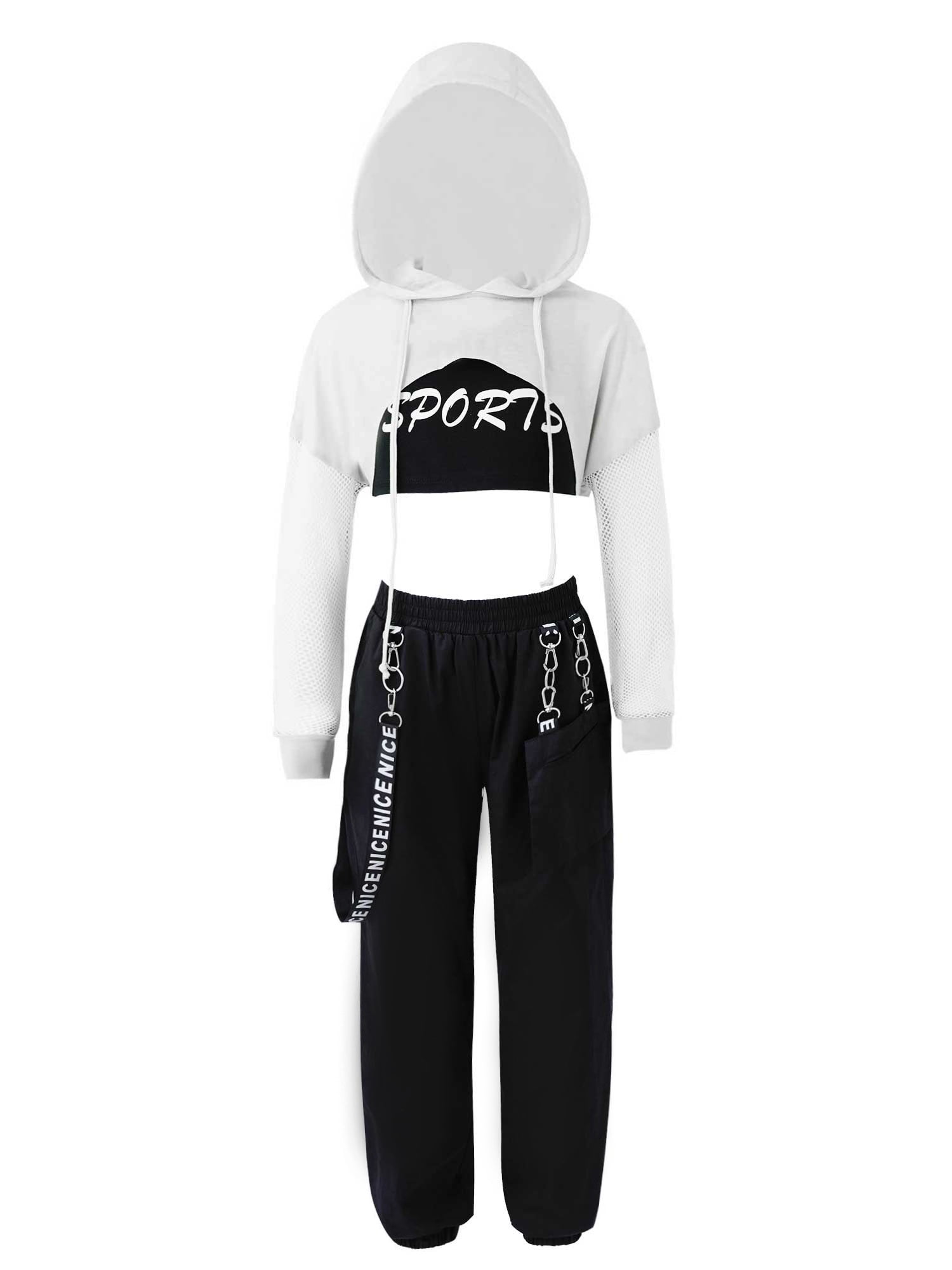 Zaldita Girls Hip Hop Jazz Street Dance Clothes 3 Piece Outfit Crop ...