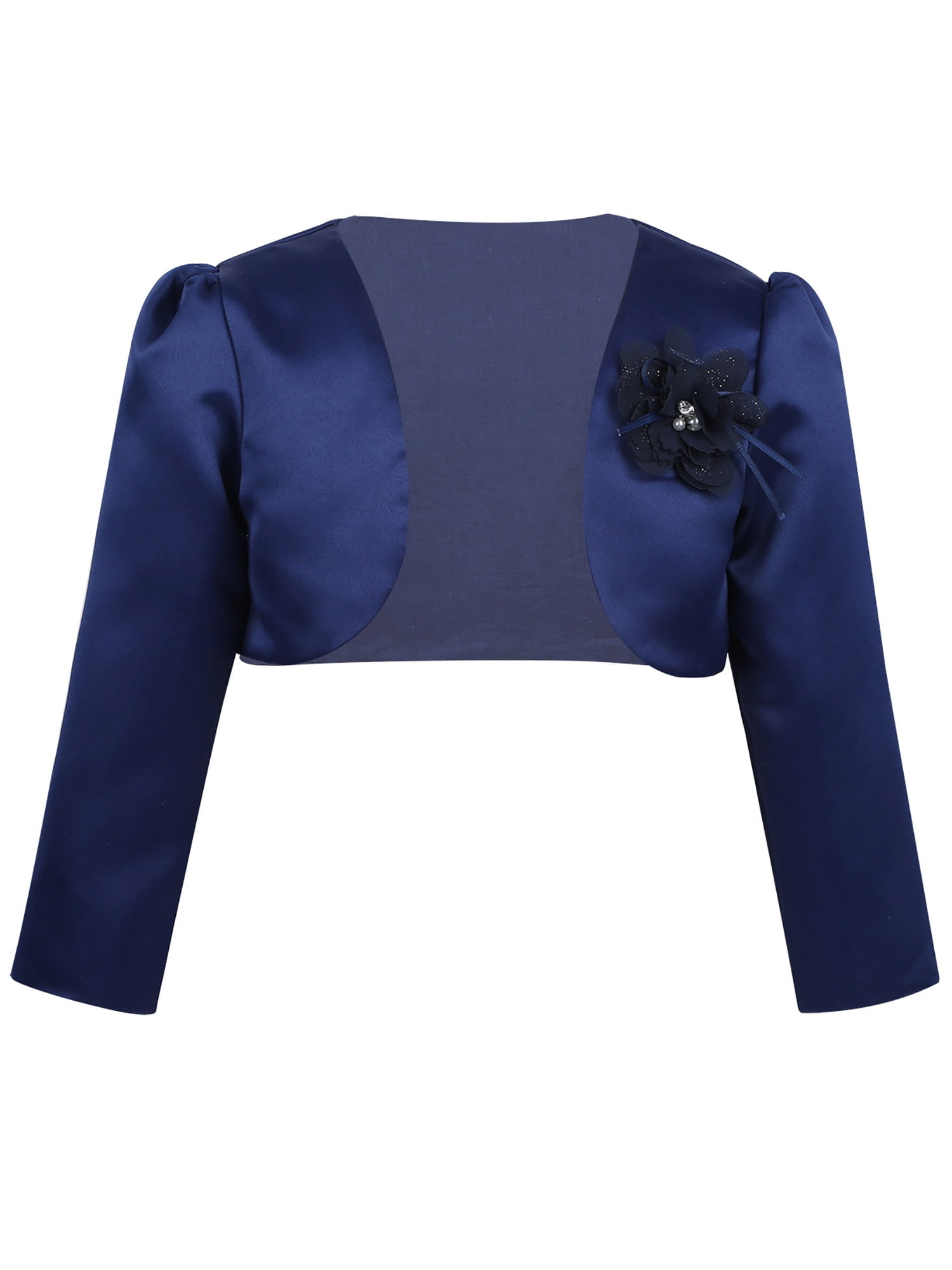 Zaldita Kids Long Sleeve Bolero Shrug Satin Cardigan Flower Girls ...