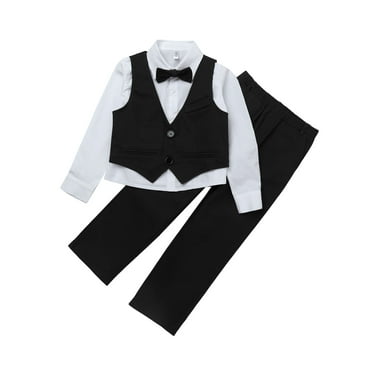 Wehilion Boys Suit 4pc Baby Suits Wedding Party Vest Suit Set Little