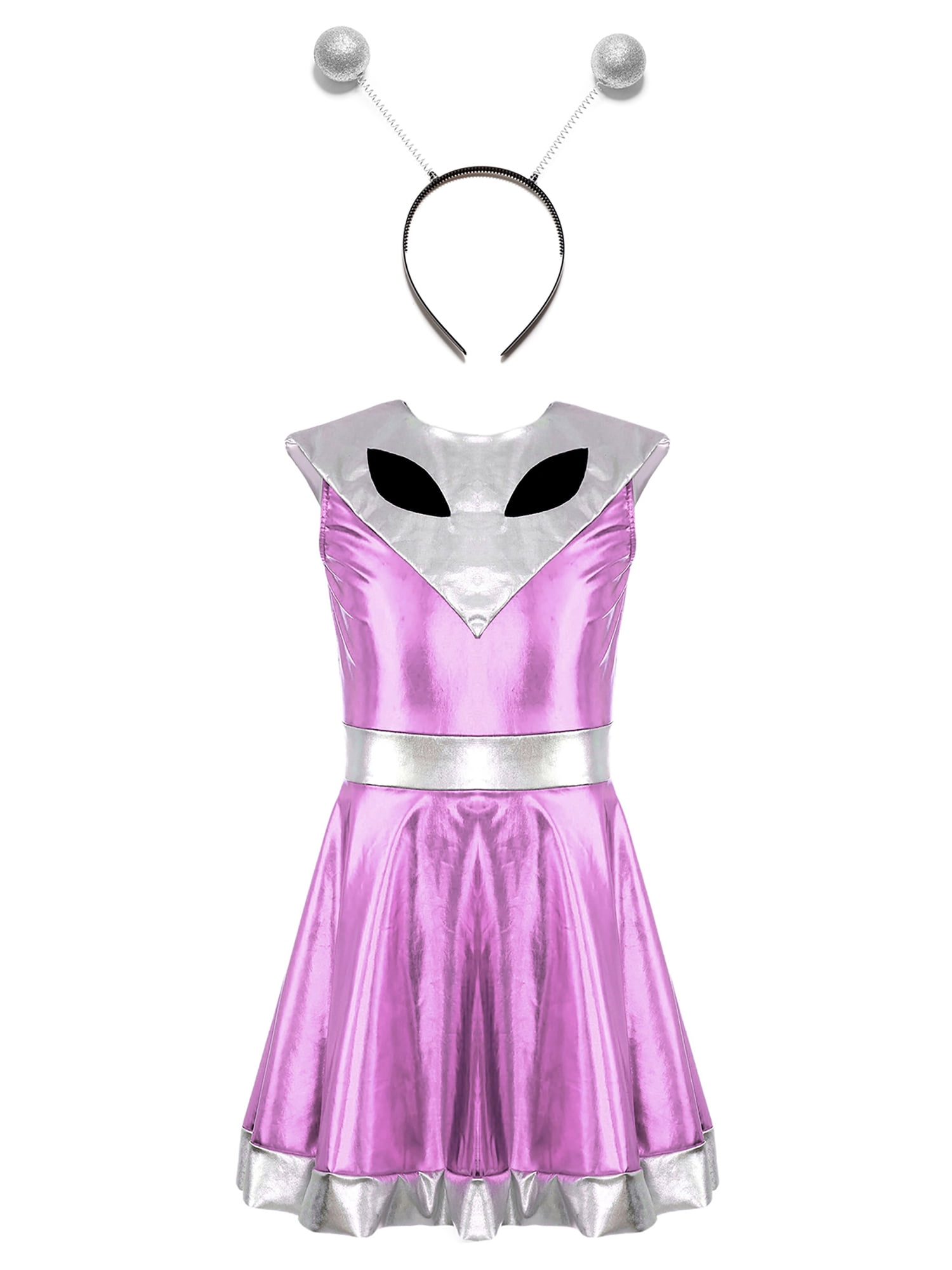 Zaldita Kids Girls Alien Robot Astronaut Costume Glossy Metallic ...