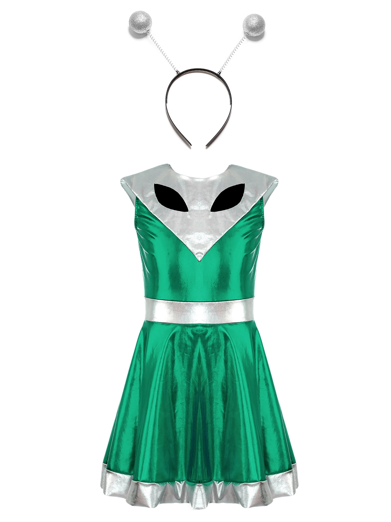 Zaldita Kids Girls Alien Robot Astronaut Costume Glossy Metallic ...
