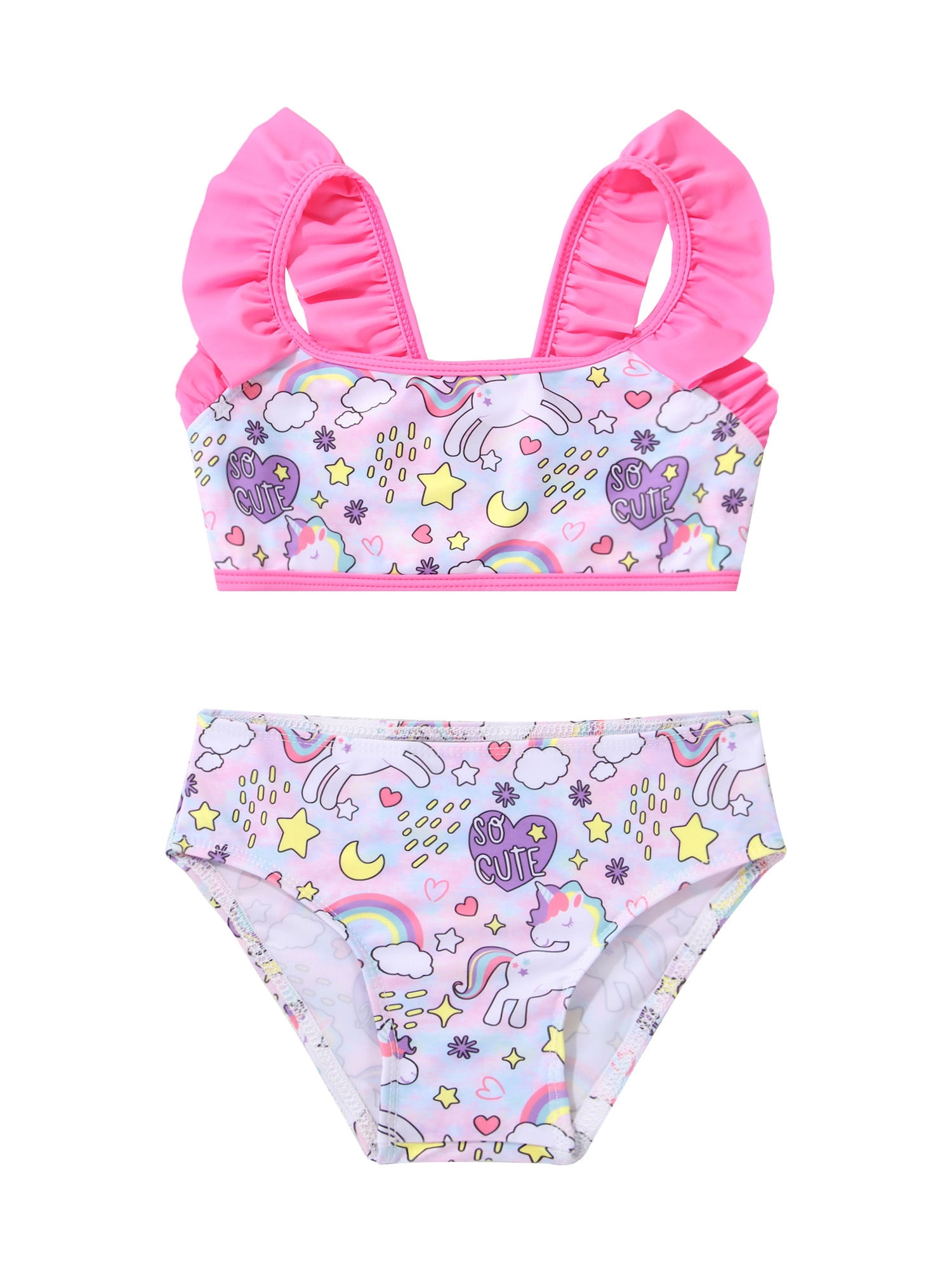 Zaldita Kids Girls Bikini Set Ruffle Two Piece Swimsuits Bathing Suit ...