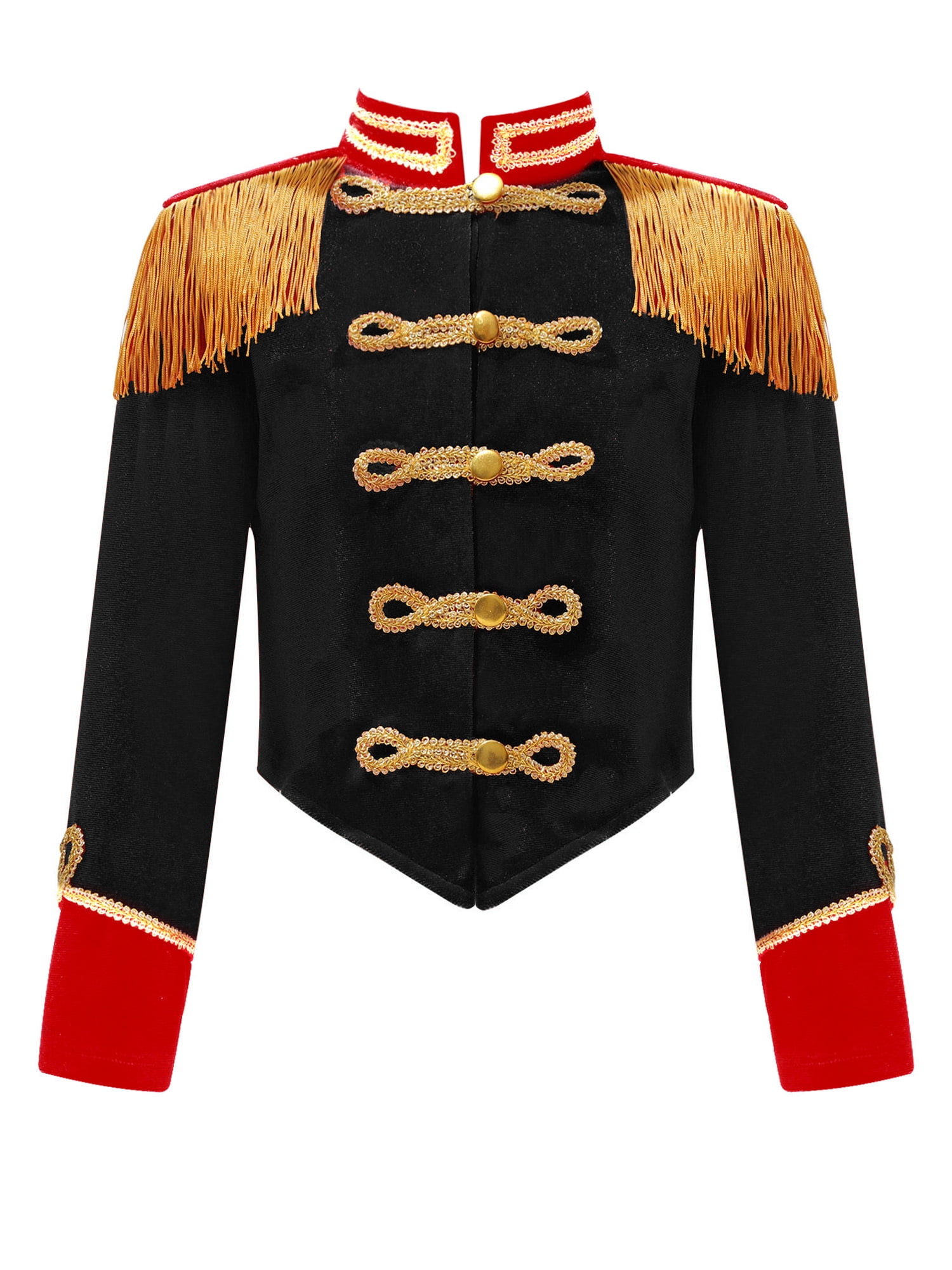 Zaldita Kids Girls Boys Drum Major Clothes Tassel Red Jacket Halloween ...