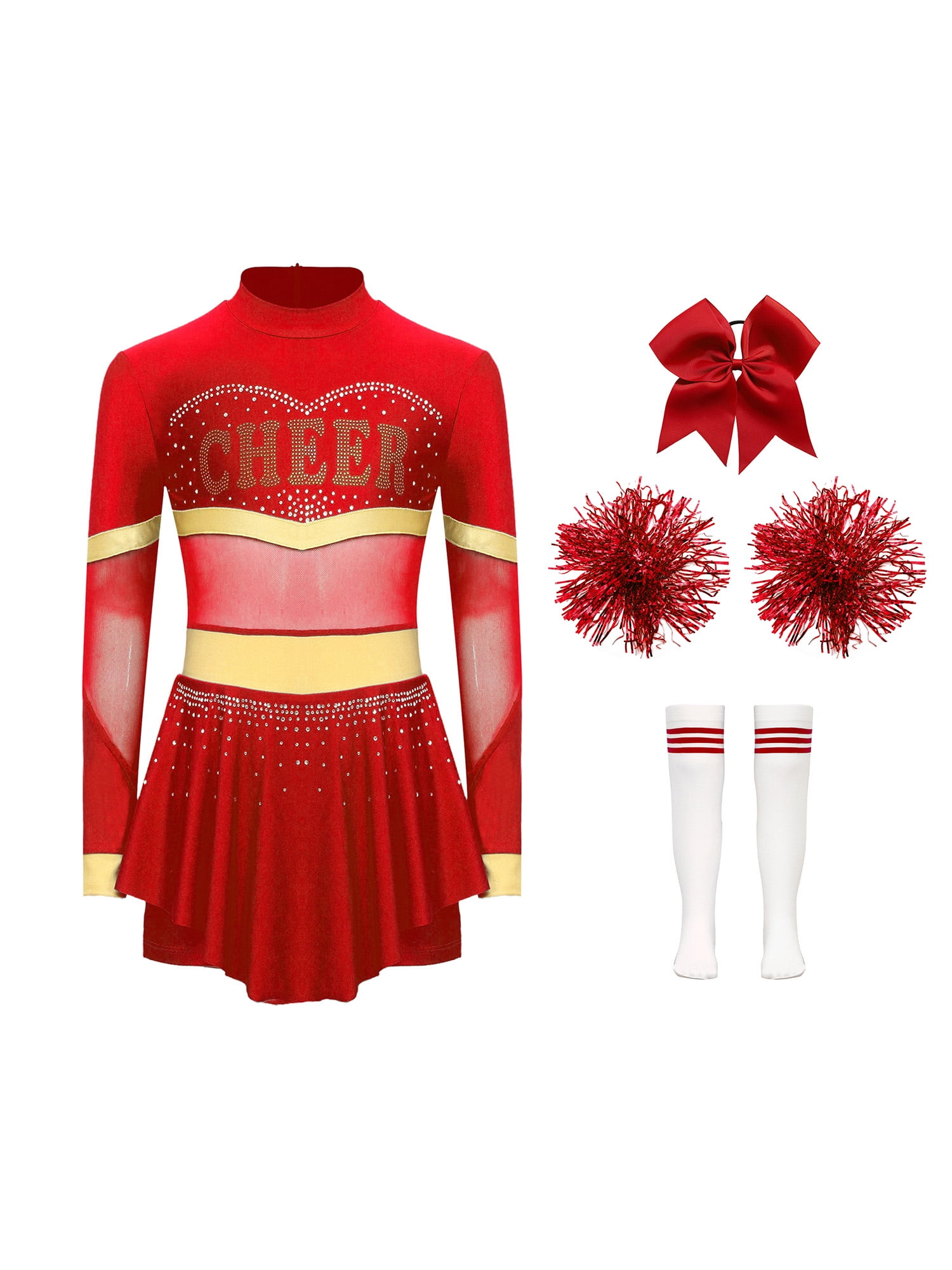 Zaldita Kids Girls Cheer Leader Costume School Event Cheer Team Uniform ...