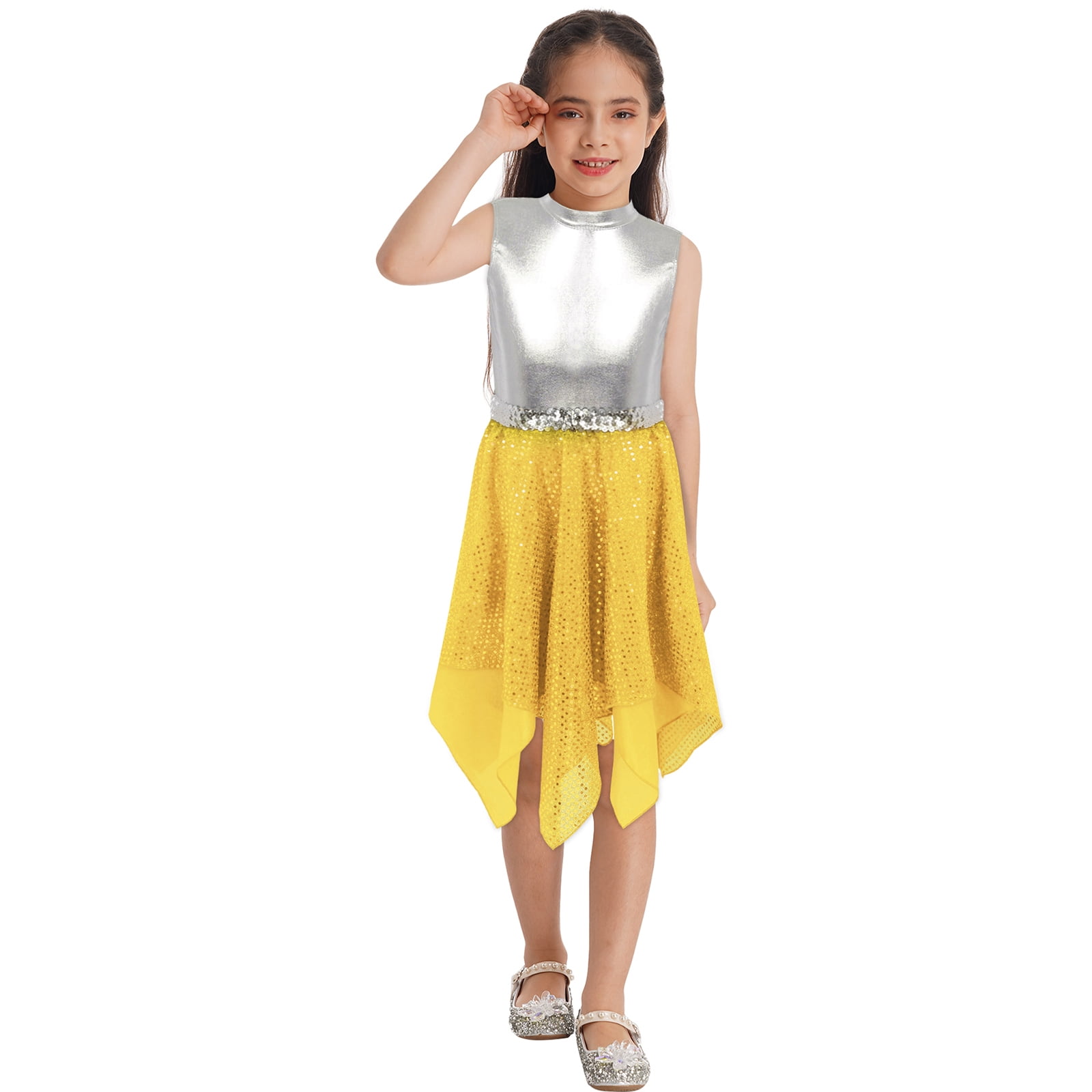 Zaldita Kids Girls Praise Dance Dress Color Block Sleeveless ...