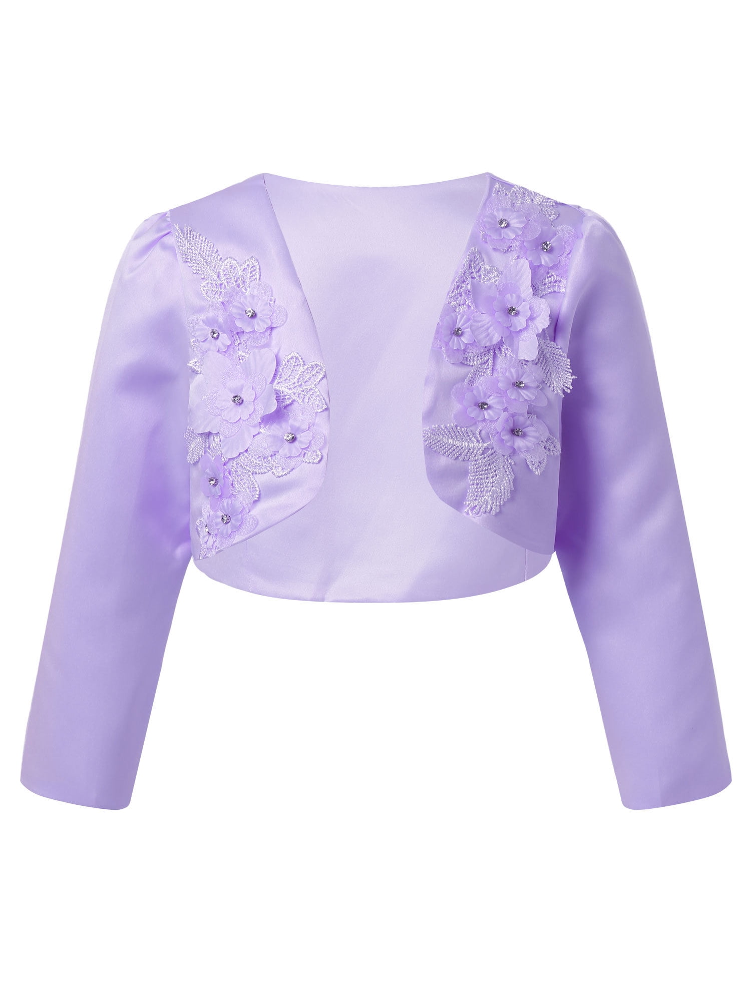 Zaldita Kids Girls Long Sleeve 3D Flower Bolero Shrug Cardigan for ...
