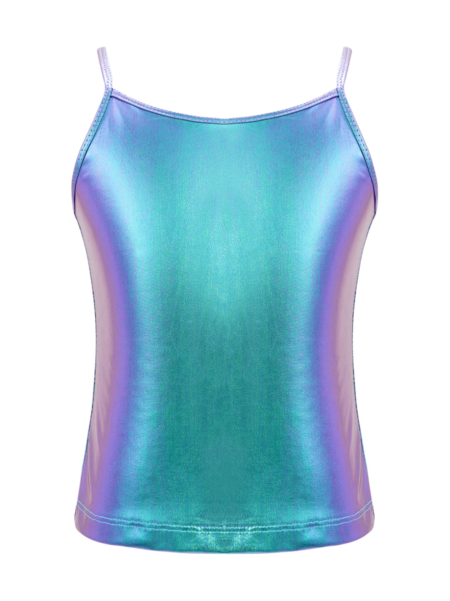 Zaldita Kids Girls Sparkly Hip Hop Dance Camisole Shiny Metallic Tank ...