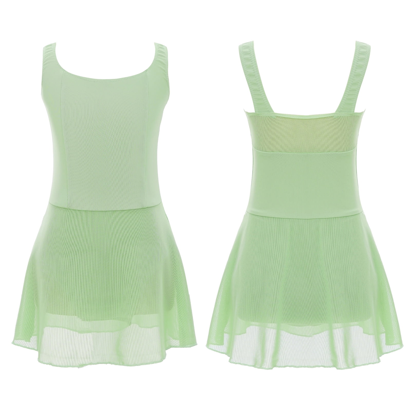 Zaldita Kids Girls Solid Wide Shoulder Straps Ballet Dance Dress ...