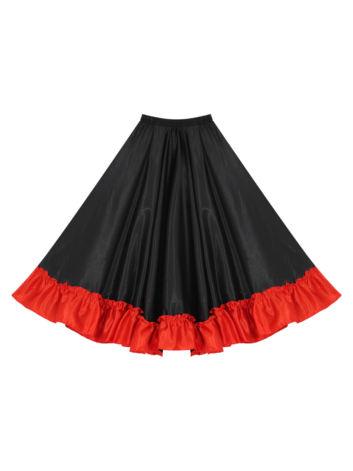 Zaldita Kids Girls Spanish Flamenco Bull Dance Skirt Ruffled Hem Big ...