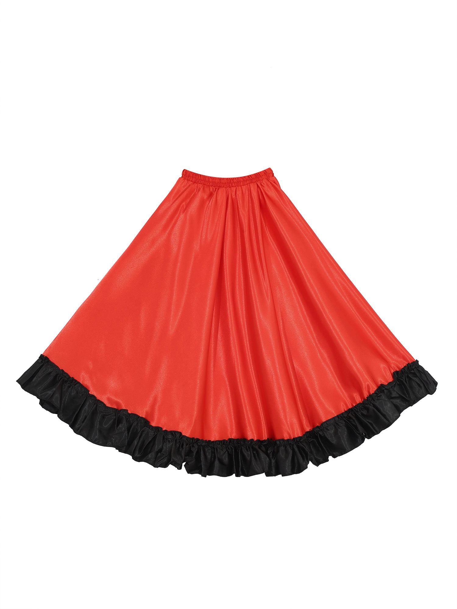 Zaldita Kids Girls Spanish Flamenco Bull Dance Skirt Ruffled Hem Big ...