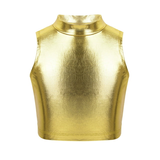 Zaldita Kids Girls Sparkly Hip Hop Tank Sleeveless Dance Crop Tops Tee ...