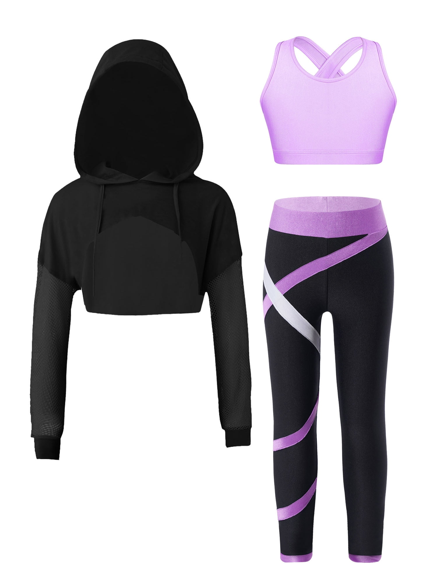 Zaldita Kids Girls Dance Outfits Short Hoodie Sweatshirts Crop Top with ...
