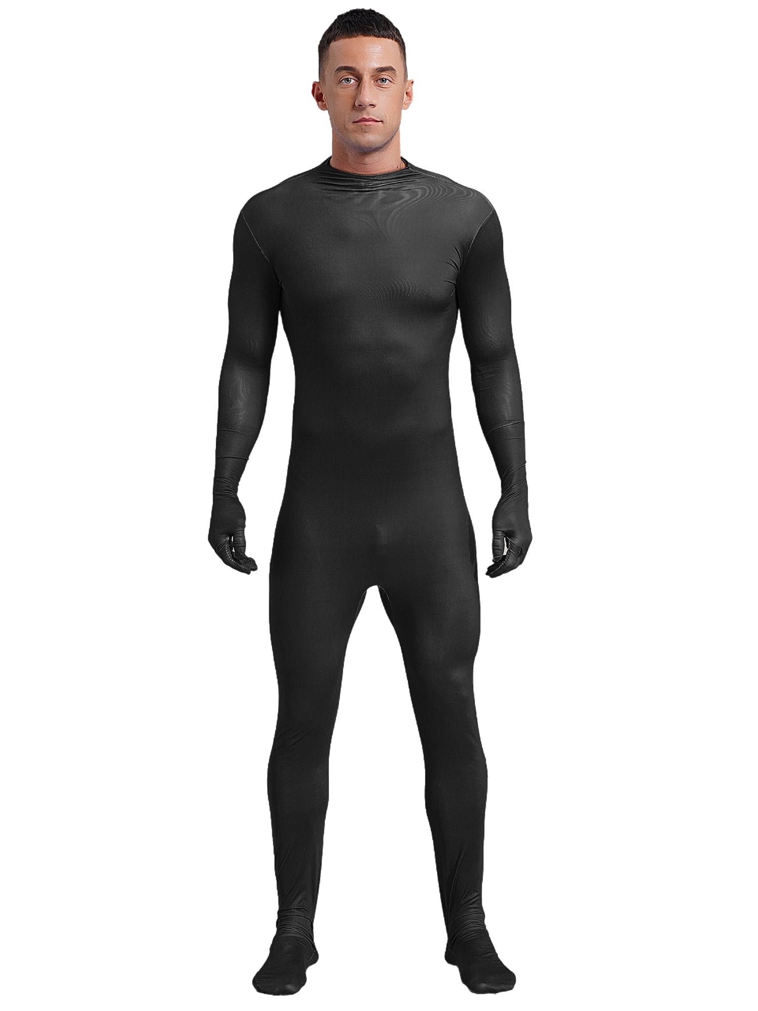 Zaldita Men Long Sleeves Full Body Jumpsuit Spandex Back Zipper Unitard ...