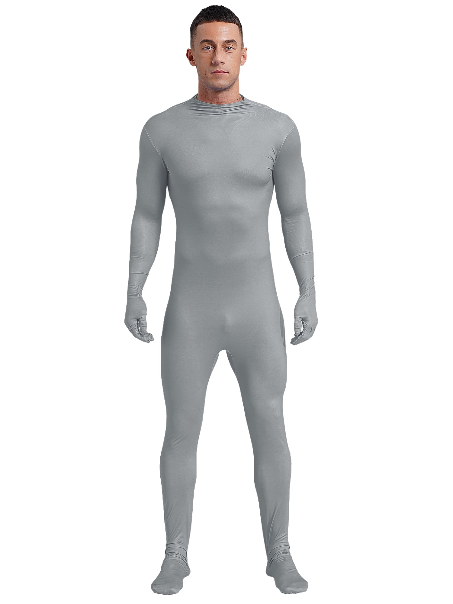 Zaldita Men Long Sleeves Full Body Jumpsuit Spandex Back Zipper Unitard ...