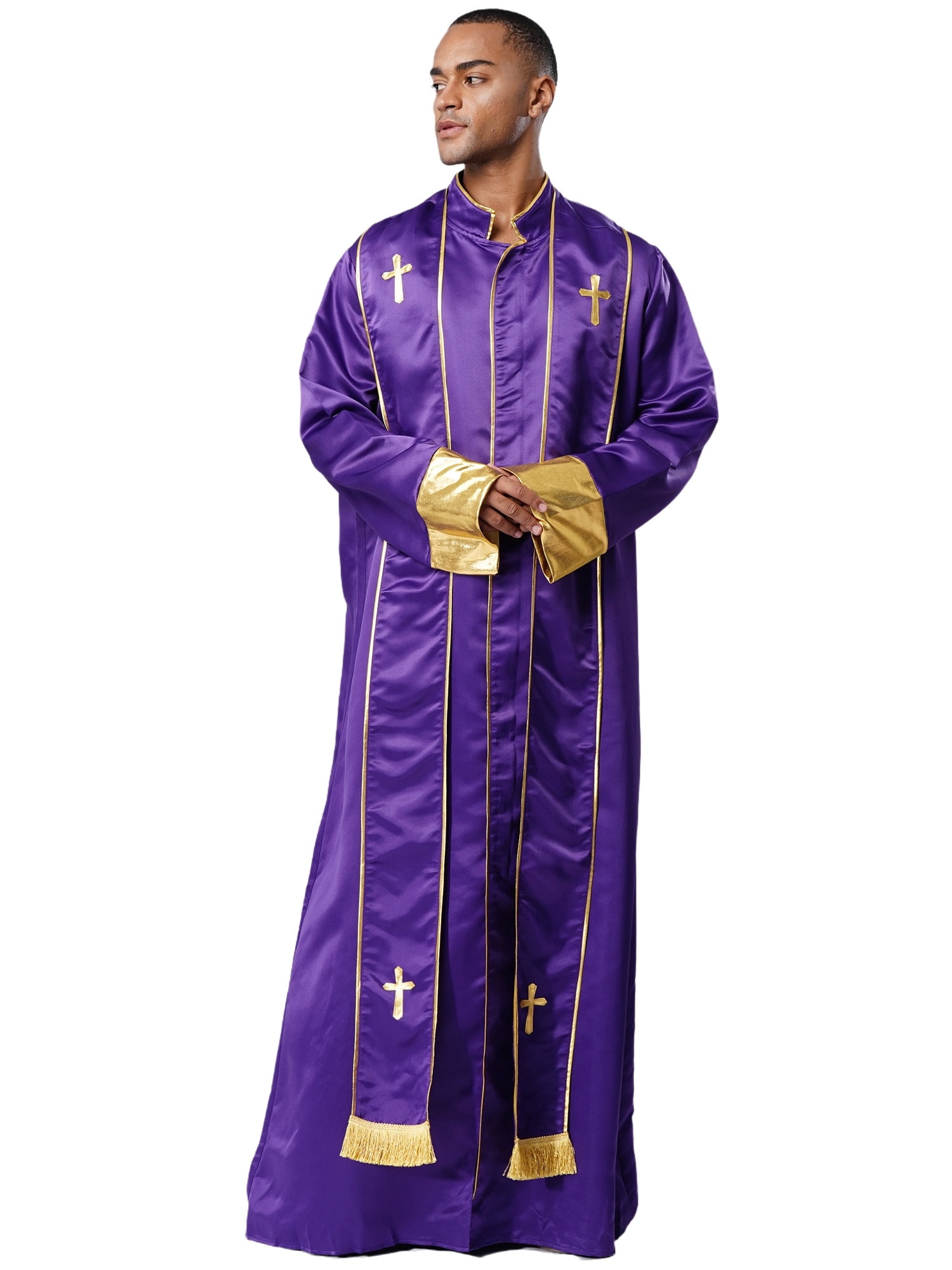Zaldita Men Priest Robe Clergy Cassock Catholic Gown Pastor Outfit ...