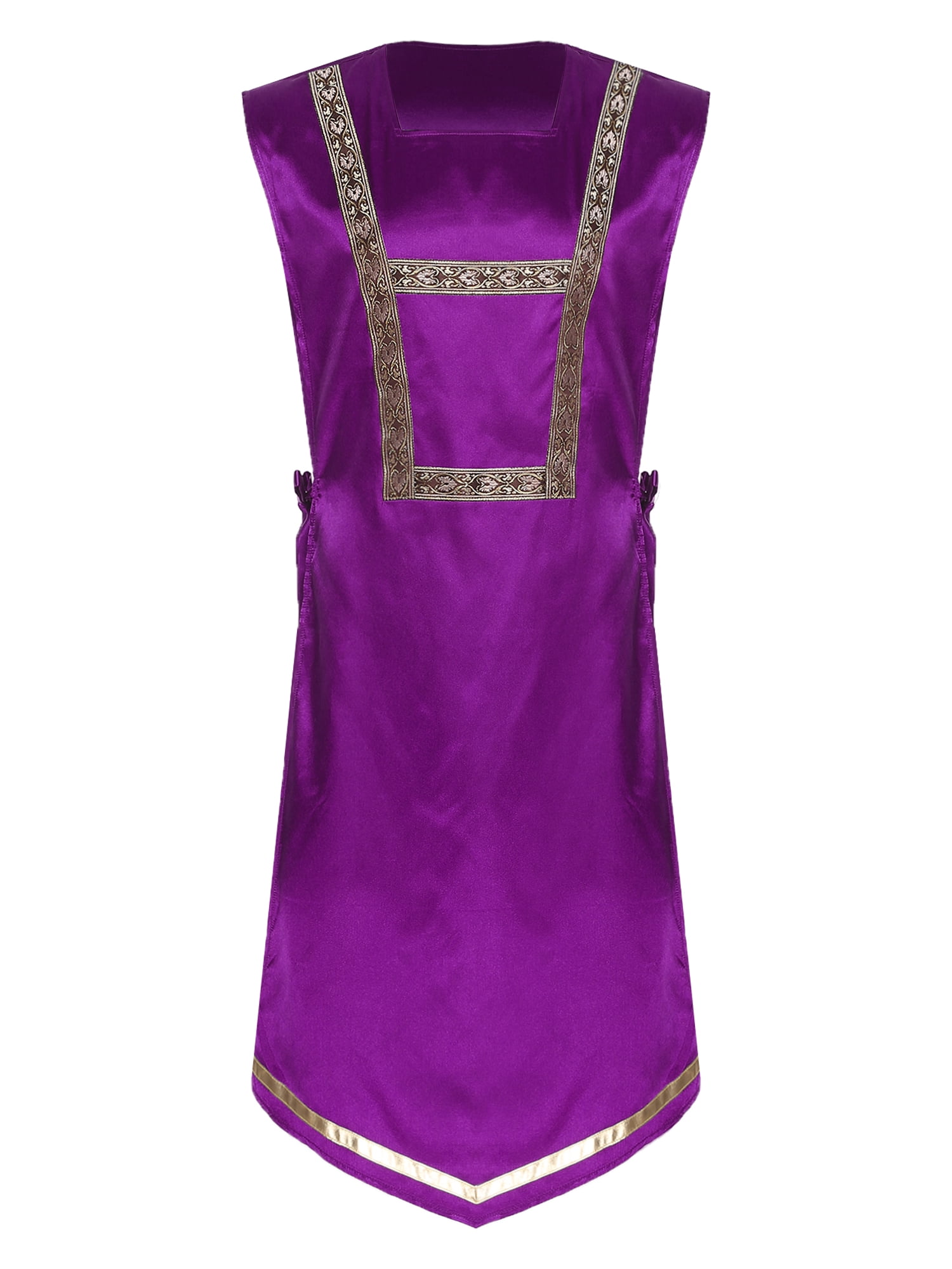 Zaldita Men's Praise Dance Tunic Top Side Lace-up Worship Overlays ...