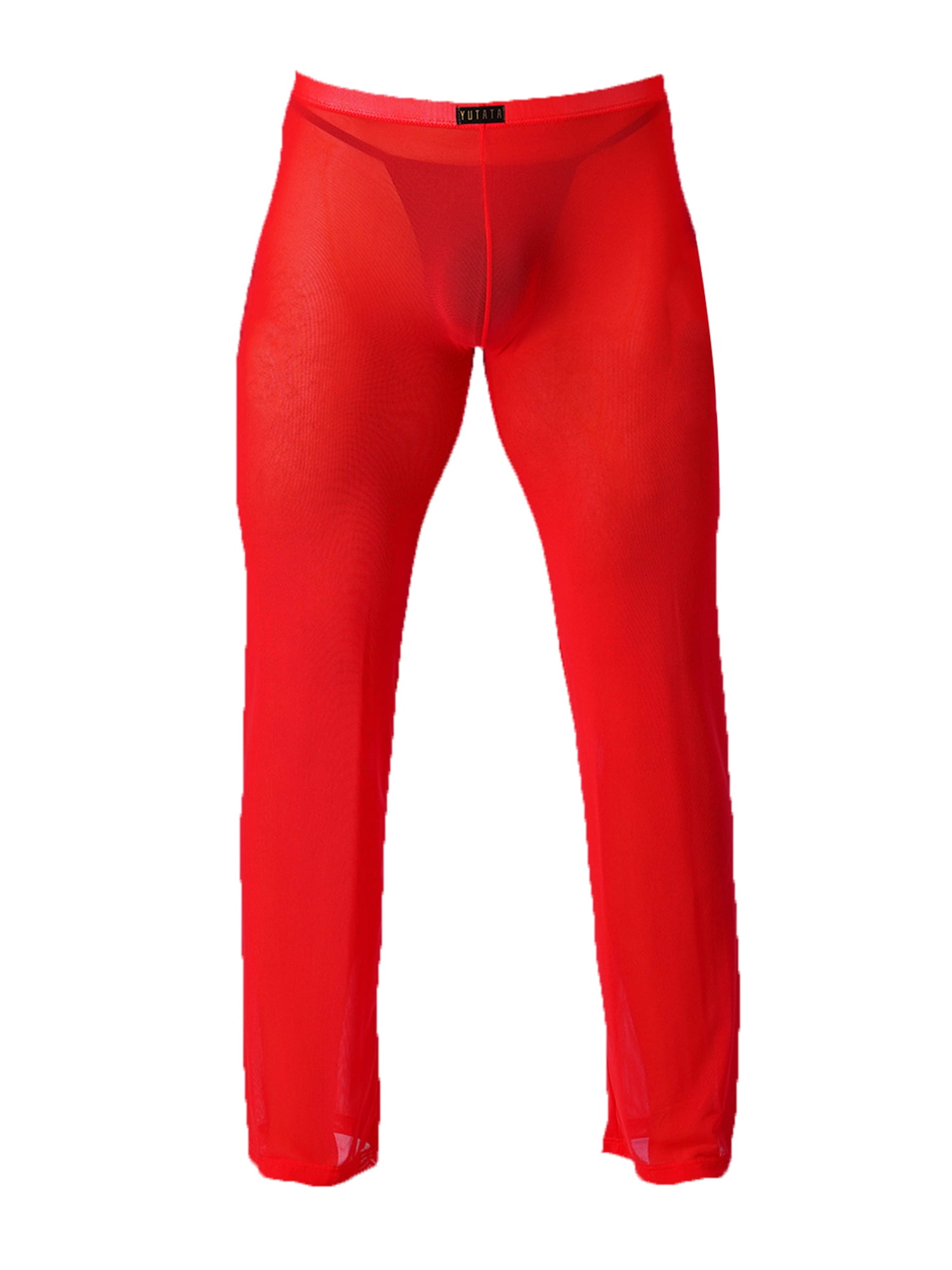 Zaldita Men's See Through Sheer Long Pants Pajamas Trousers Low Rise ...