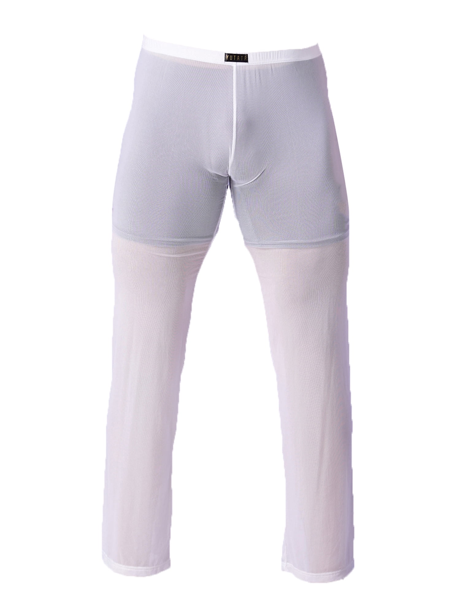 Zaldita Men's See Through Sheer Long Pants Pajamas Trousers Low Rise ...