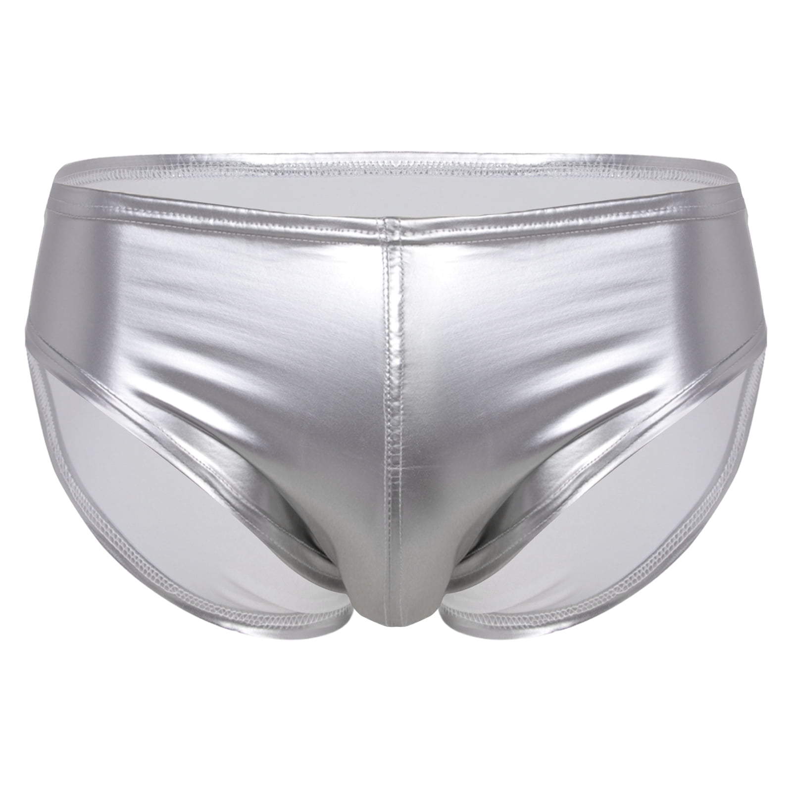 Zaldita Men's Shiny Metallic Cheeky Boxer Briefs Underwear Latex ...