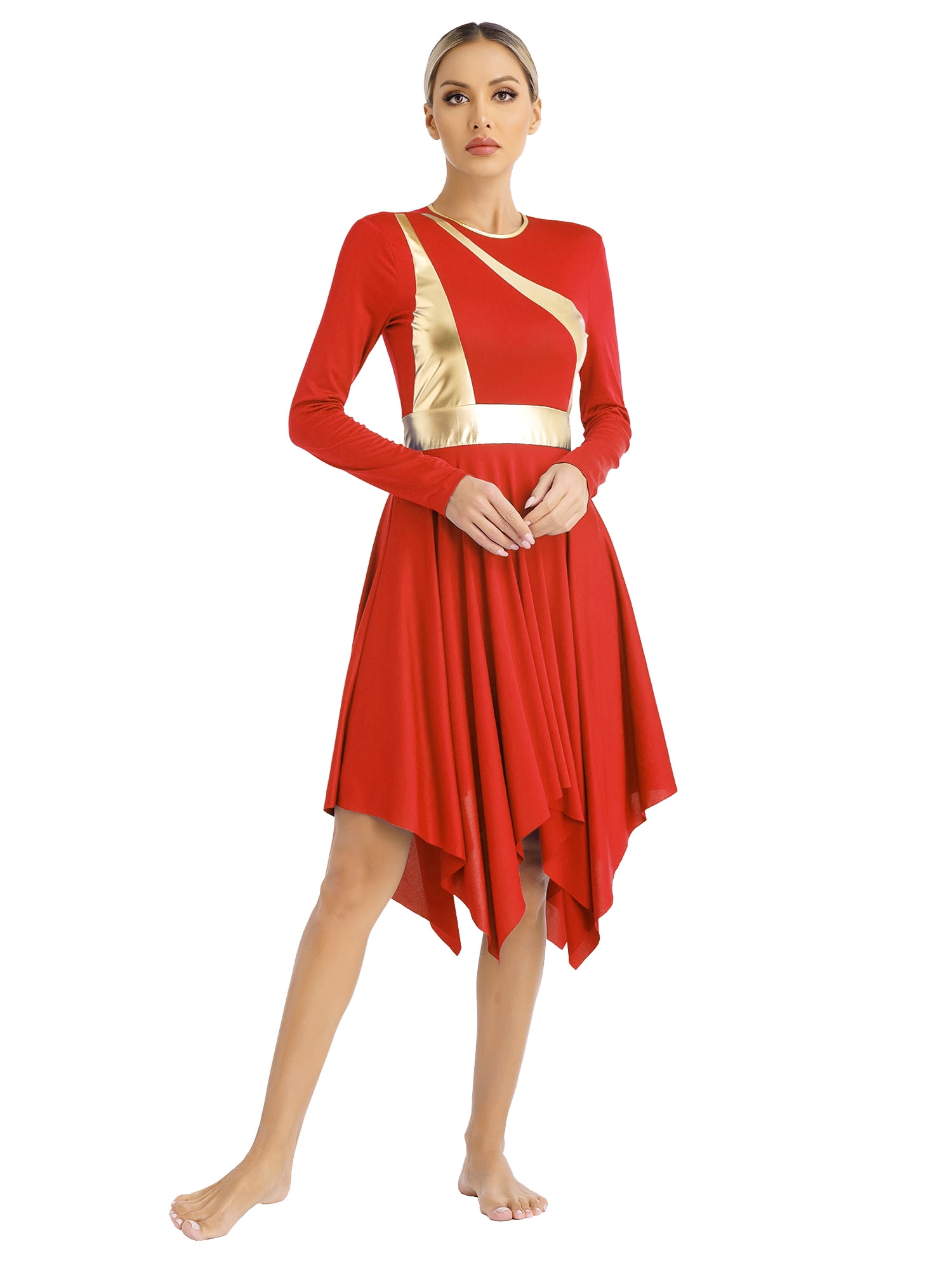 Zaldita Praise Dance Wear For Women Color Block Long Sleeve Liturgical ...