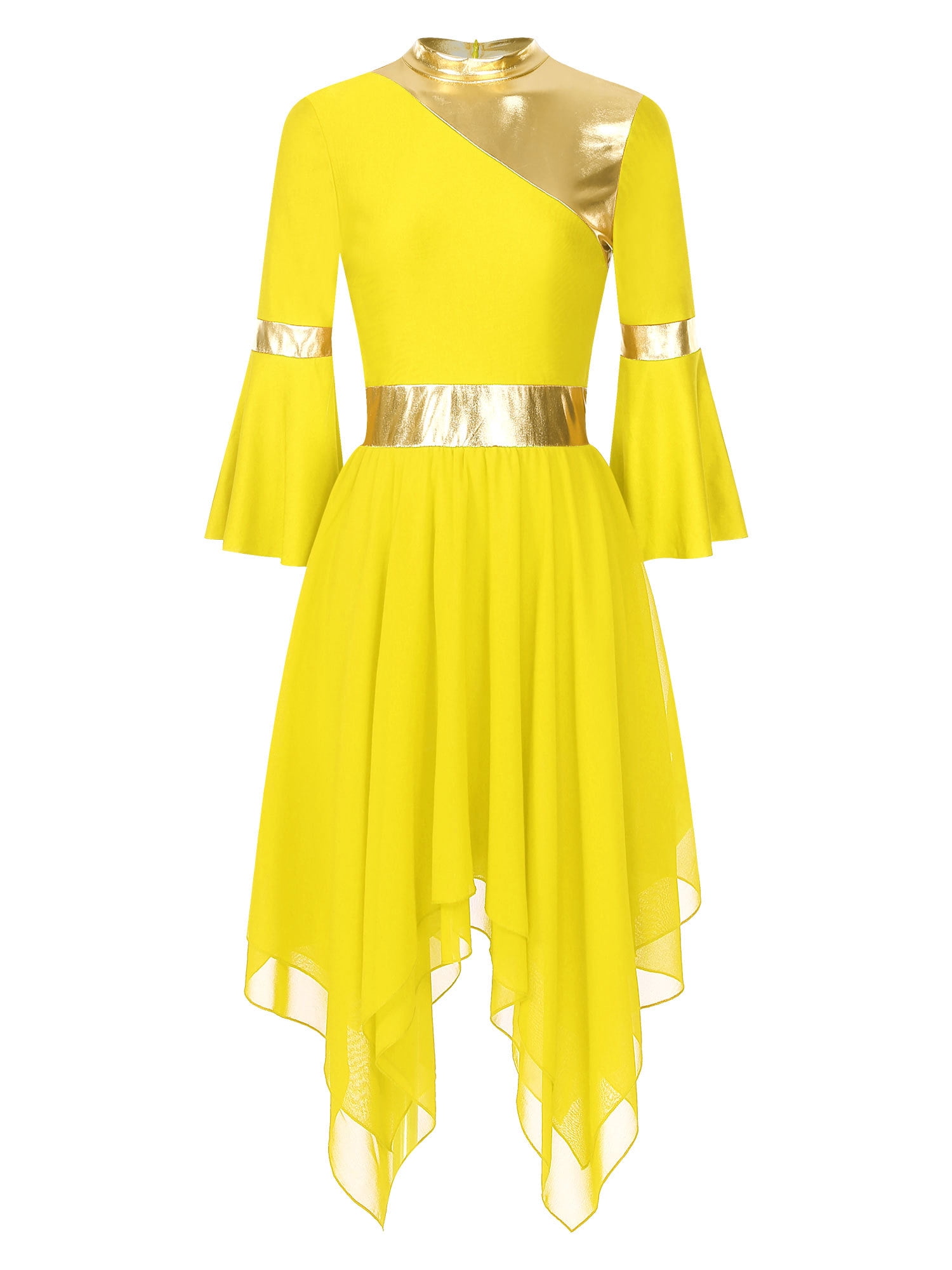Zaldita Women 3/4 Flared Sleeve Asymmetrical Dance Dress Lyrical ...