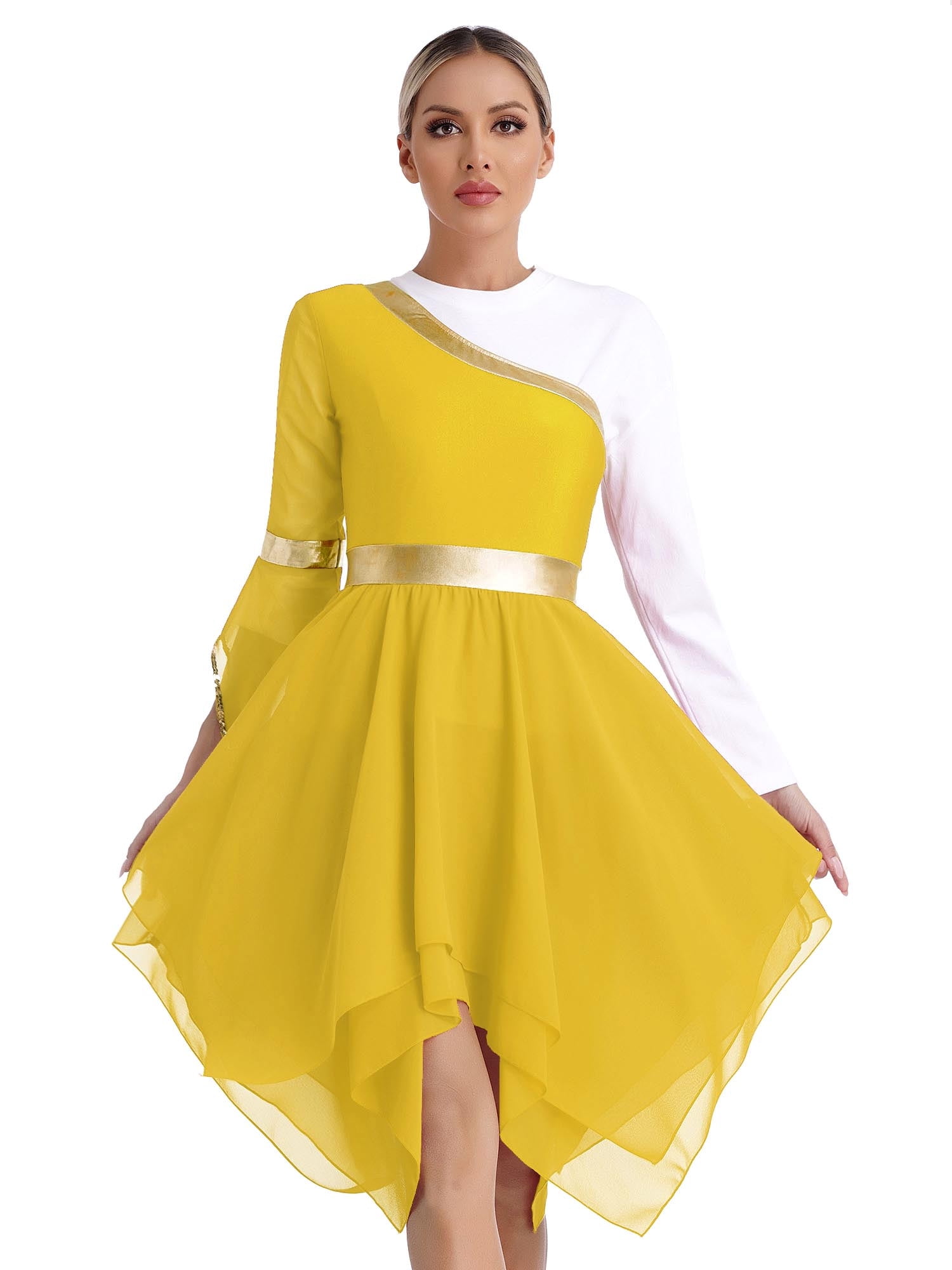 Zaldita Women Liturgical Praise Dance Dress One Shoulder Lyrical ...
