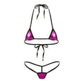 Zaldita Womens Shiny Halterneck Micro Thong Bikini 2 Piece Swimsuit