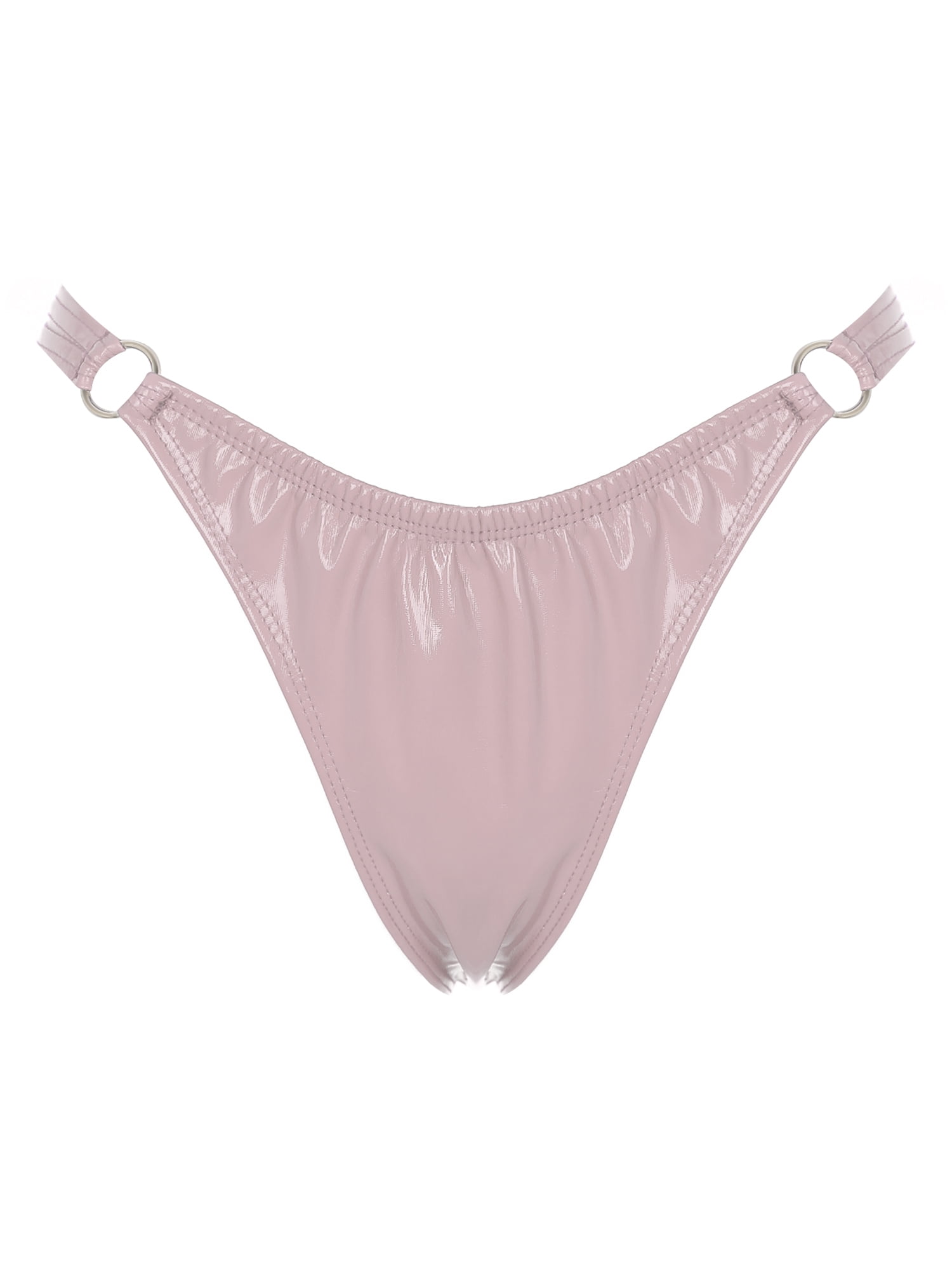 Zaldita Women's Shiny Metallic Low Rise G-String Thong Latex O-ring ...